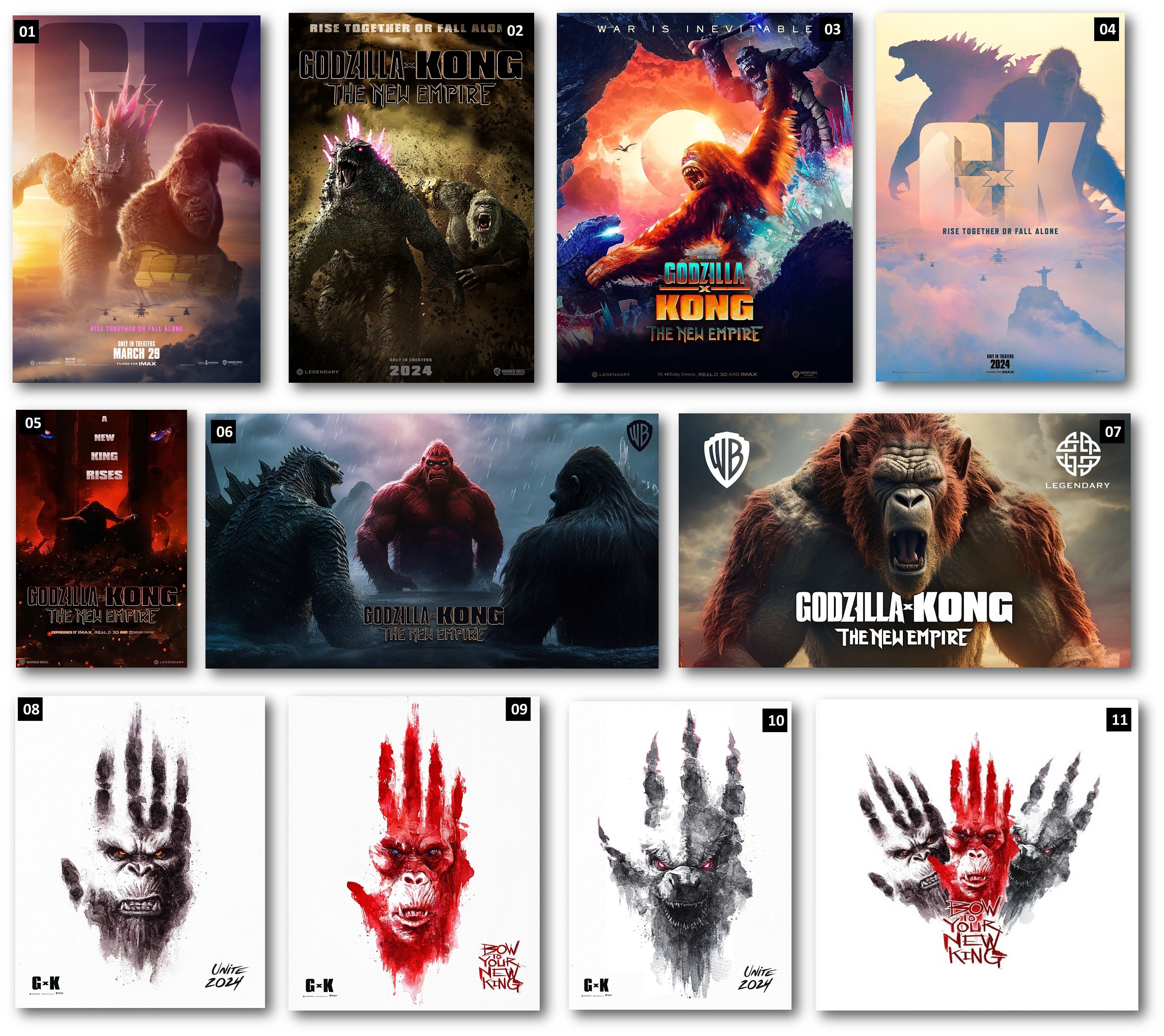 Godzilla X Kong the New Empire 2024 Monsterverse Posters and Digital ...