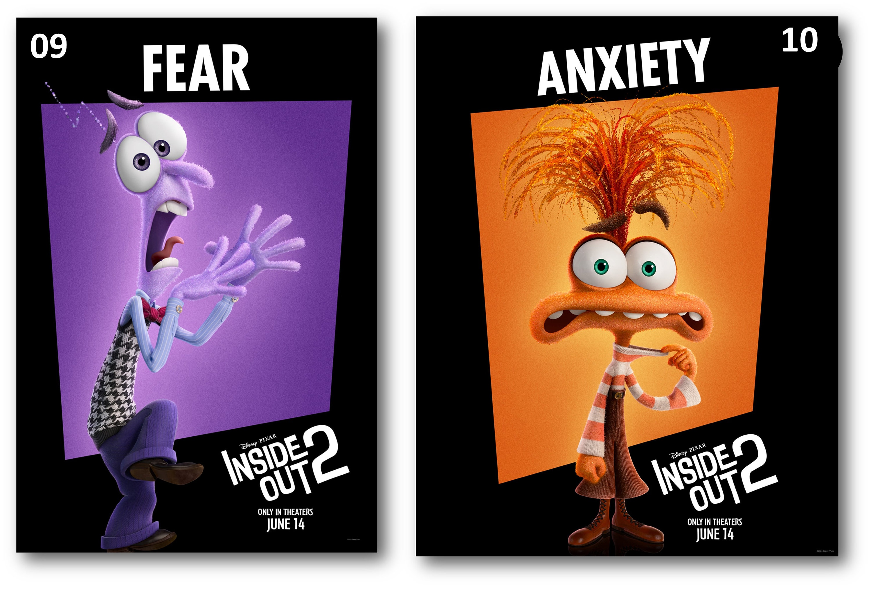 Printblur Inside Out 2, 2024 Kids Animation Emotions Movie Posters ...