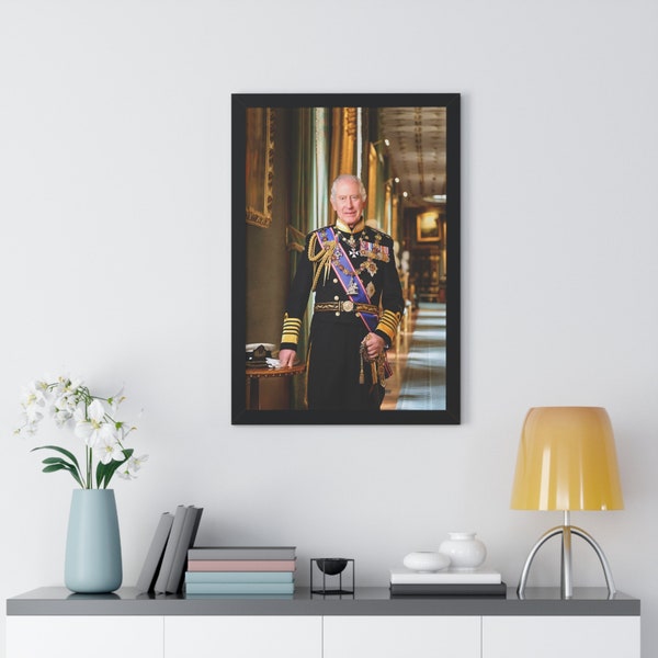 King Charles Iii in Full Regal Framed Vertical Poster - Etsy New Zealand