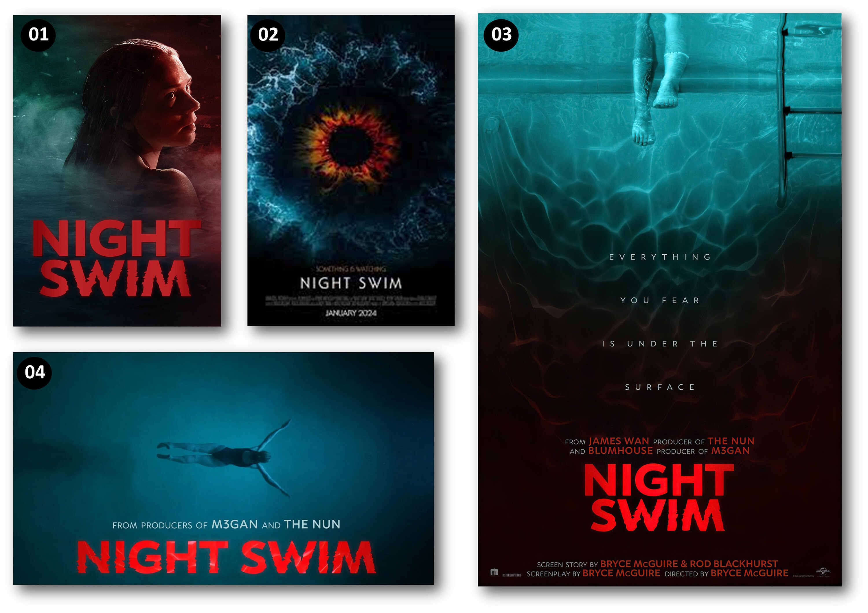 Night Swim Latest 2024 Movie Poster and Digital Download Files Horror ...