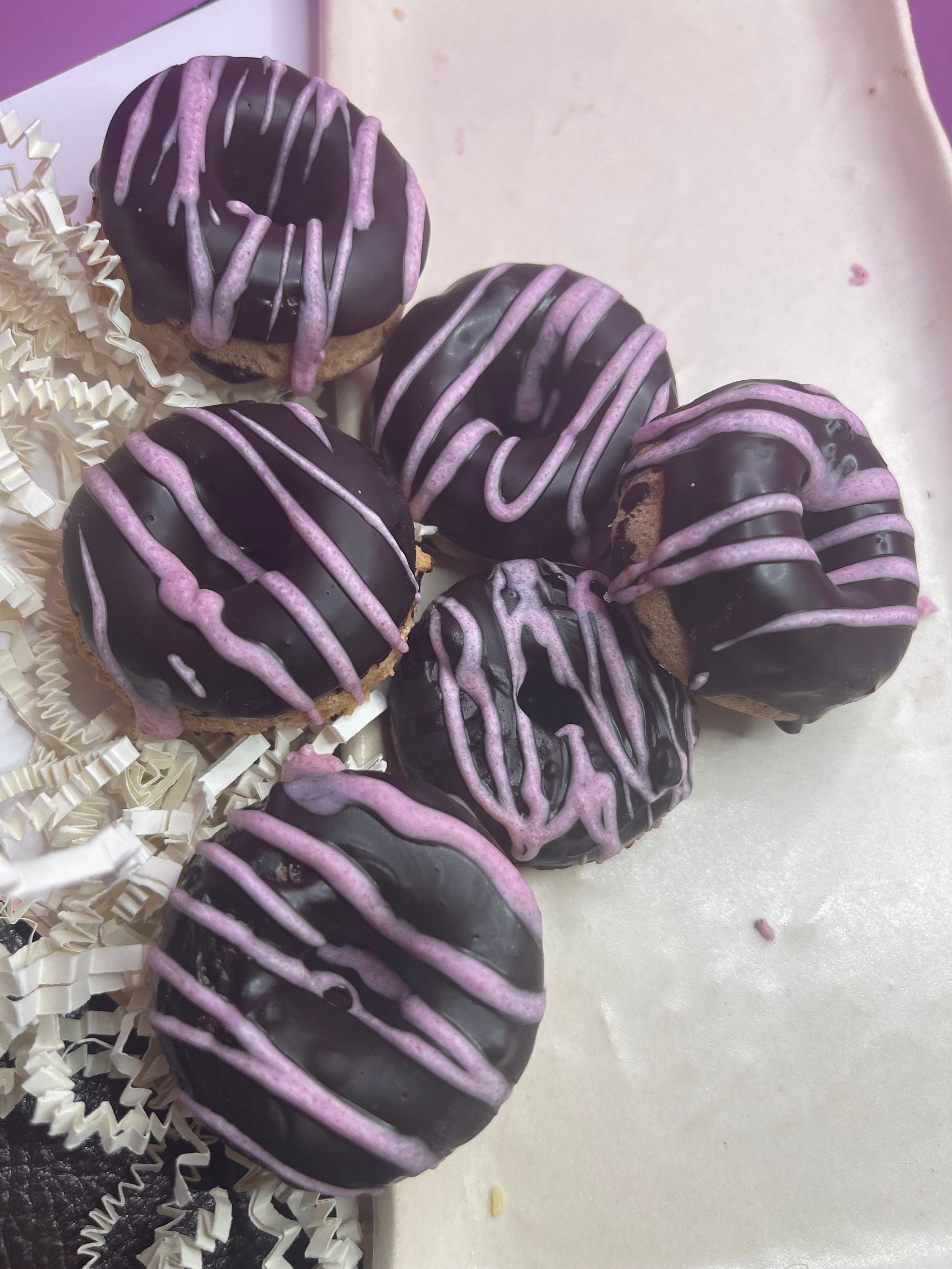 Mini Donut Carob Dipped With Yogurt Icing Drizzle - Etsy