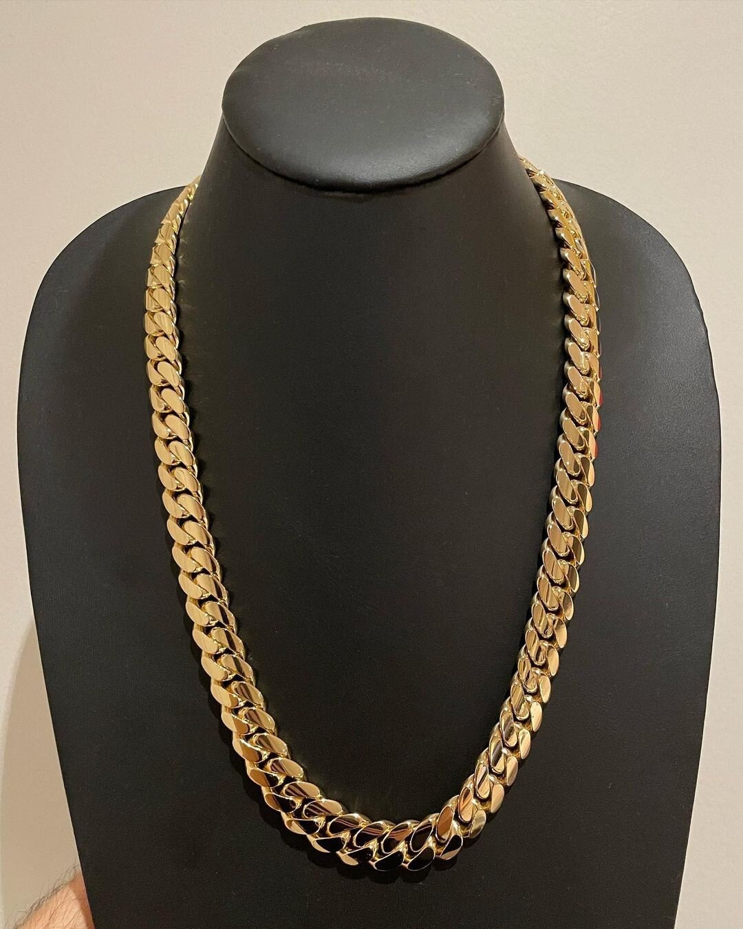 Solid Gold Cuban Chain, Handmade Miami Cuban Link Chain, Solid 925 ...