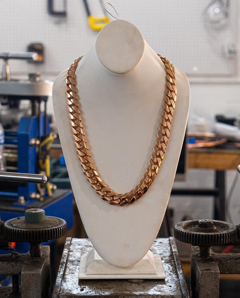 Solid Gold Cuban Chain, Handmade Miami Cuban Link Chain, Solid 925 ...