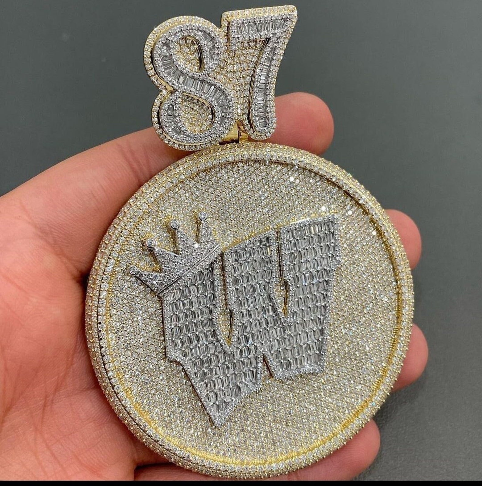 GRA Certified VVS Moissanite Diamond Hip Hop Pendent, Bust Down Rapper ...