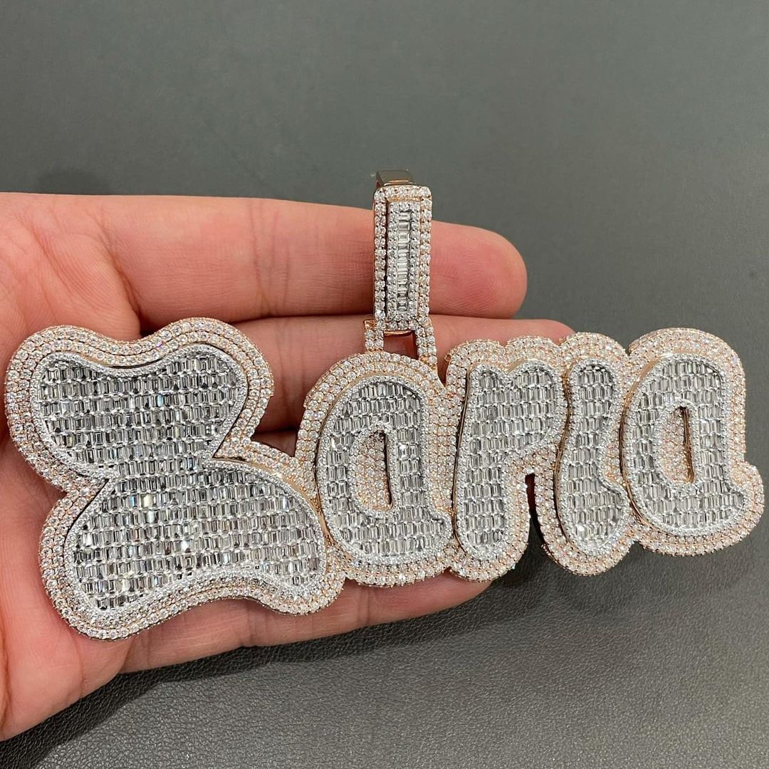 GRA Certified Moissanite Diamond Hip Hop Pendent, Bust Down Rapper ...