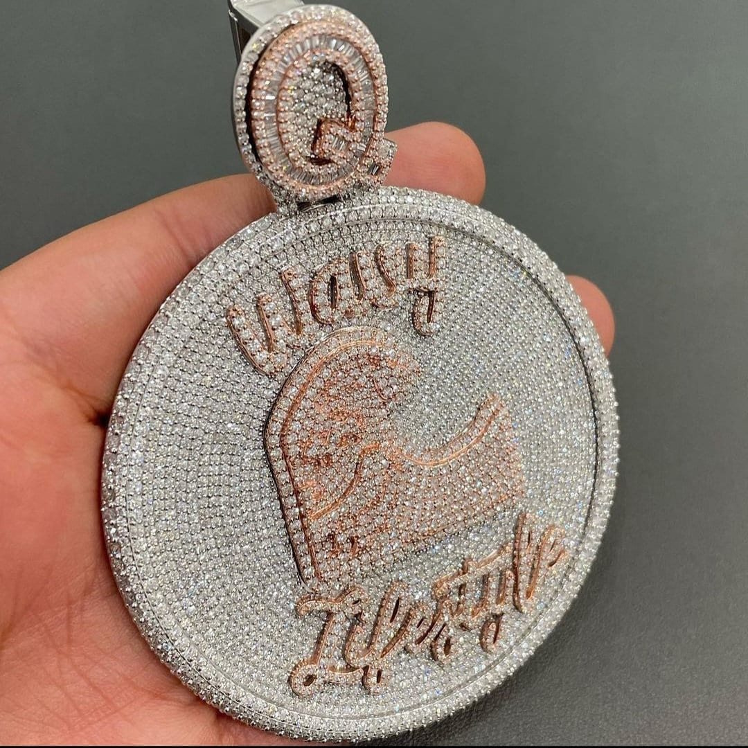 GRA Certified VVS Moissanite Diamond Hip Hop Pendent, Bust Down Rapper ...