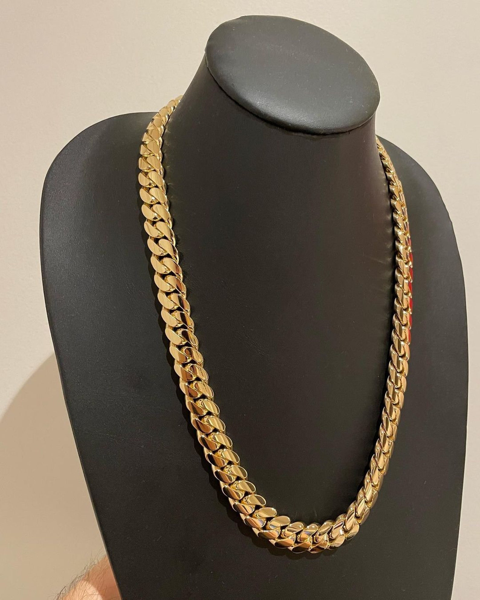 Solid Gold Cuban Chain, Handmade Miami Cuban Link Chain, Solid 925 ...