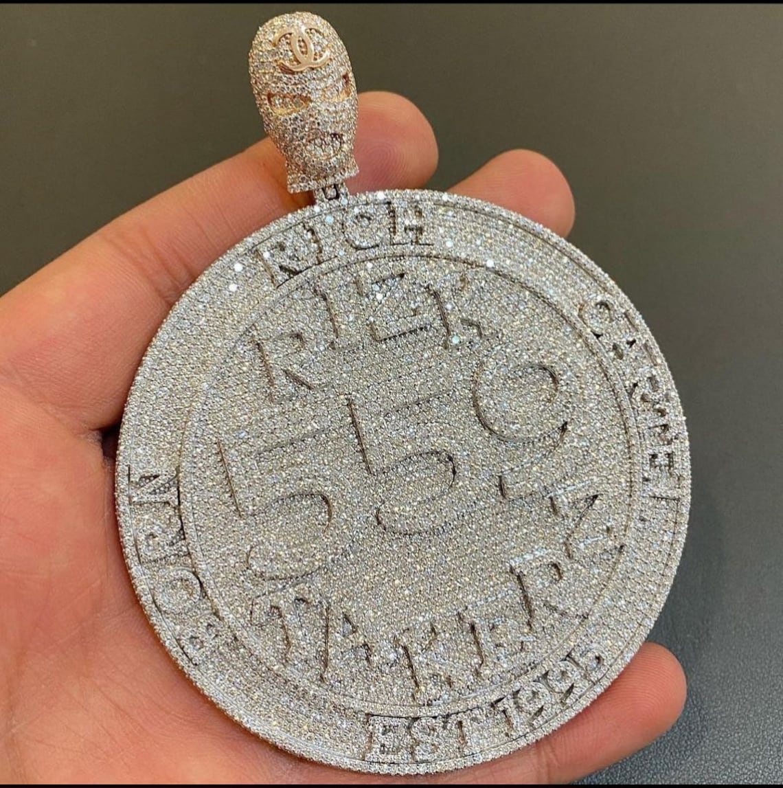 GRA Certified VVS Moissanite Diamond Hip Hop Pendent, Bust Down Rapper ...