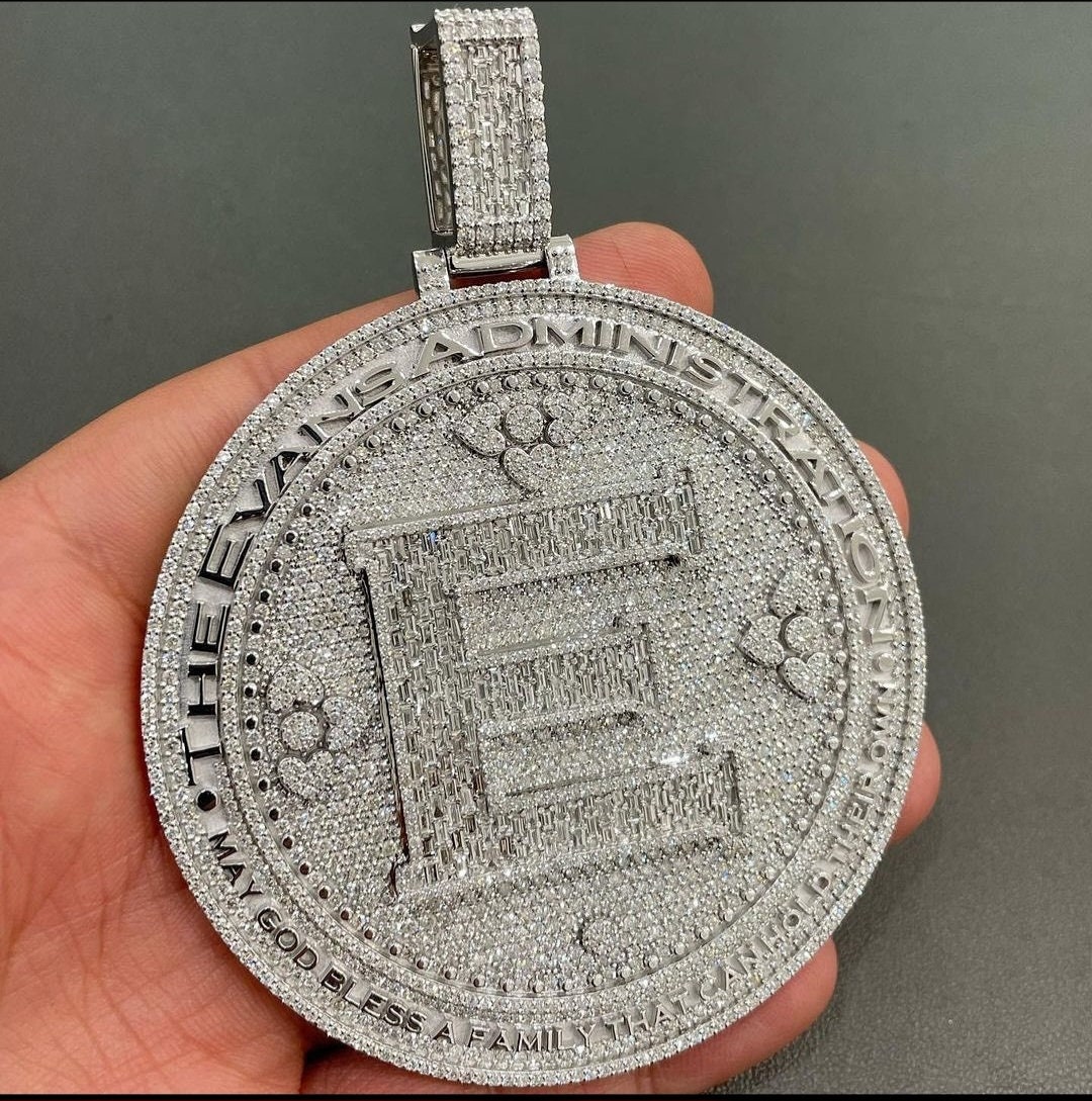 GRA Certified VVS Moissanite Diamond Hip Hop Pendent, Bust Down Rapper ...