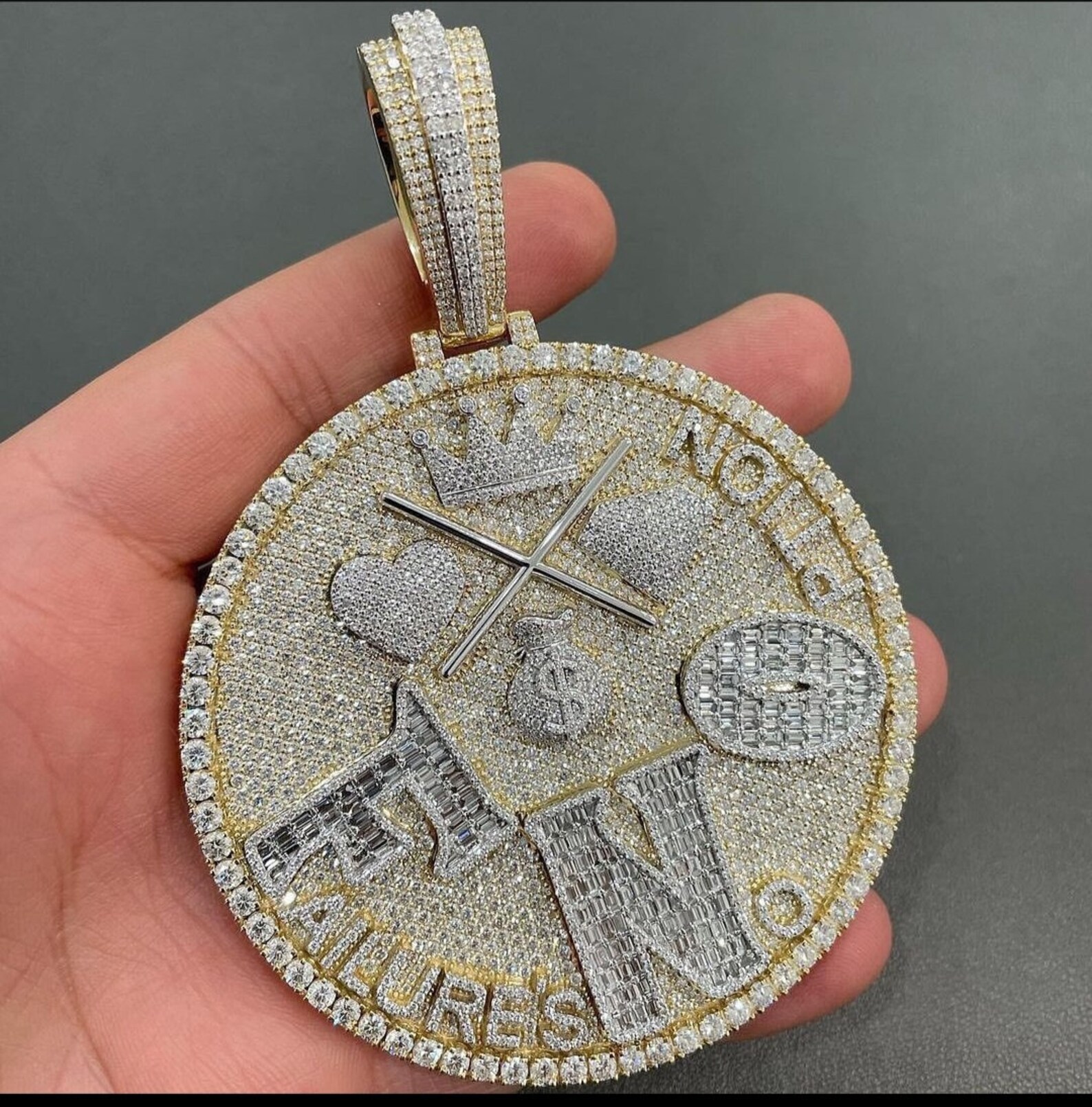 GRA Certified VVS Moissanite Diamond Hip Hop Pendent, Bust Down Rapper ...