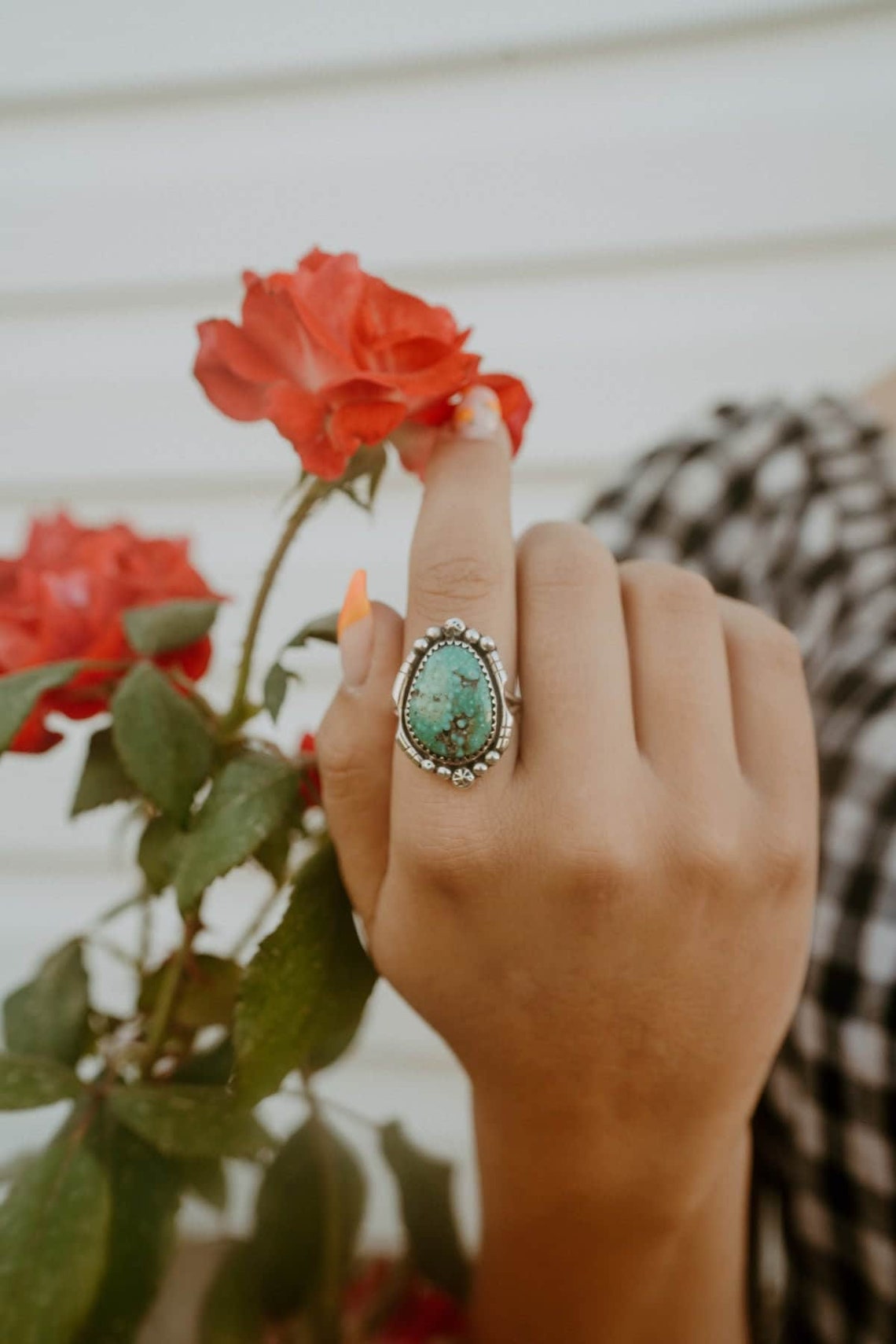 Native American Turquoise Ring 925 Sterling Silver Ring Turquoise Southwestern Rings Handmade ...