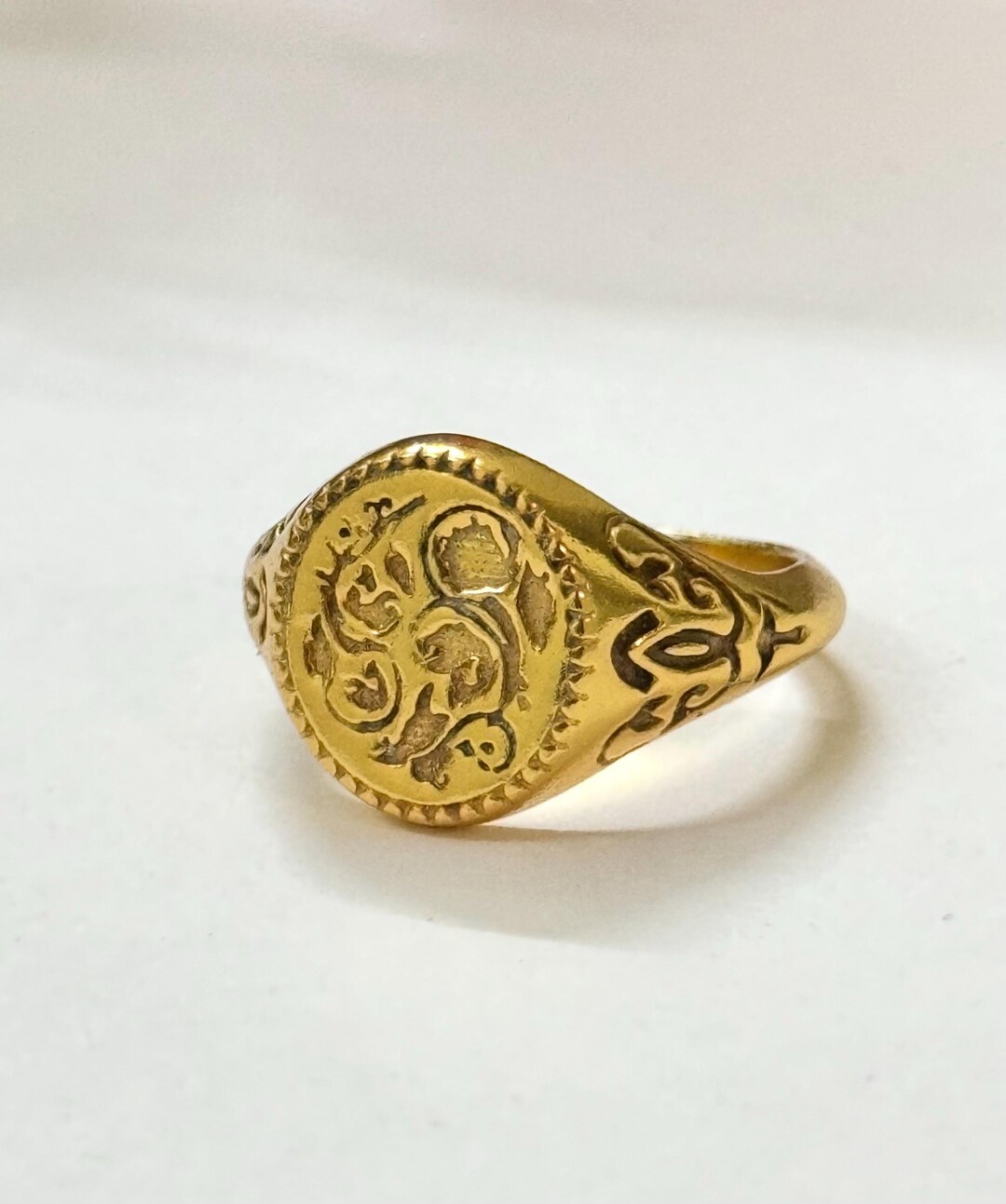Floral Wreath Signet Ring 925 Sterling Silver Ring Vintage Art Nouveau ...