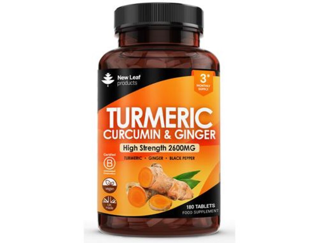 Turmeric 2600mg Curcumin Supplement With Ginger & Black Pepper Tumeric ...