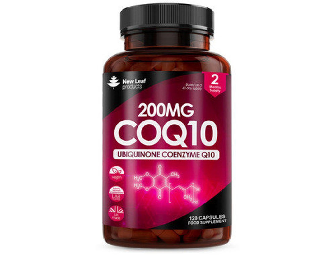 Coq10 200mg Co Enzyme Pure Ubiquinone CQ10 of Coenzyme Q10 120 High Strength Vegan Capsules - Etsy