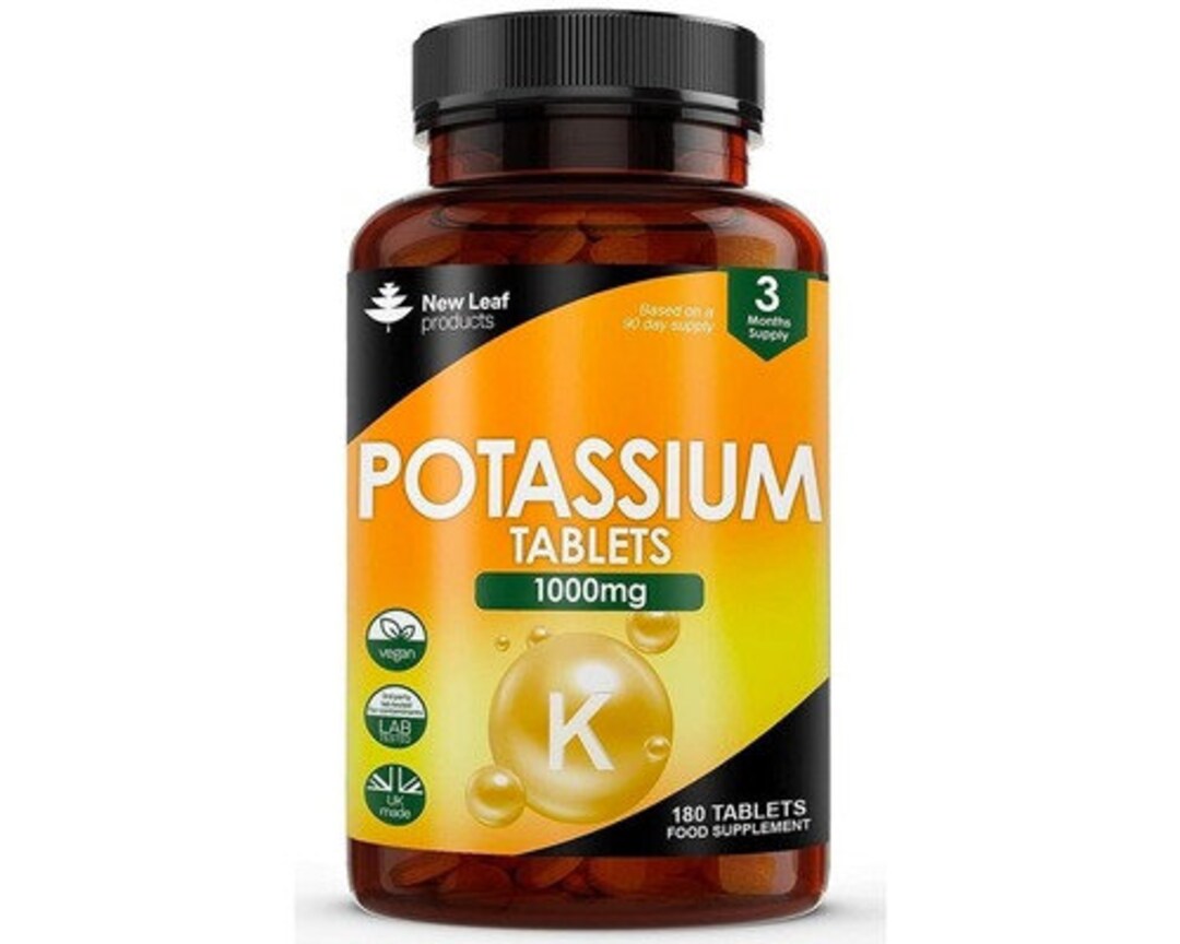 Potassium 1000mg Supplements High Strength 180 Tablets Nervous System ...