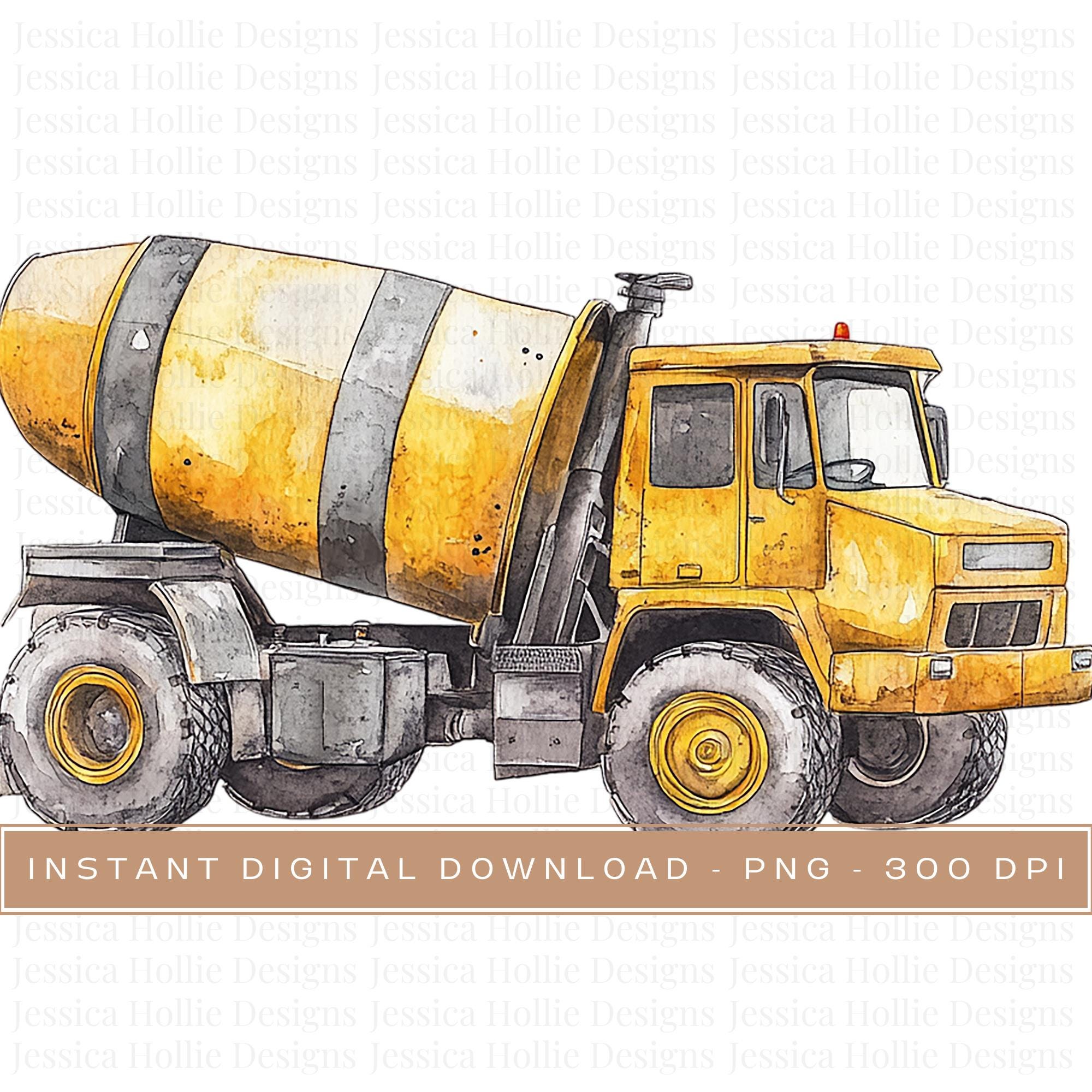 Watercolour Digger Construction Png, Construction Vehicles Png, Clipart ...