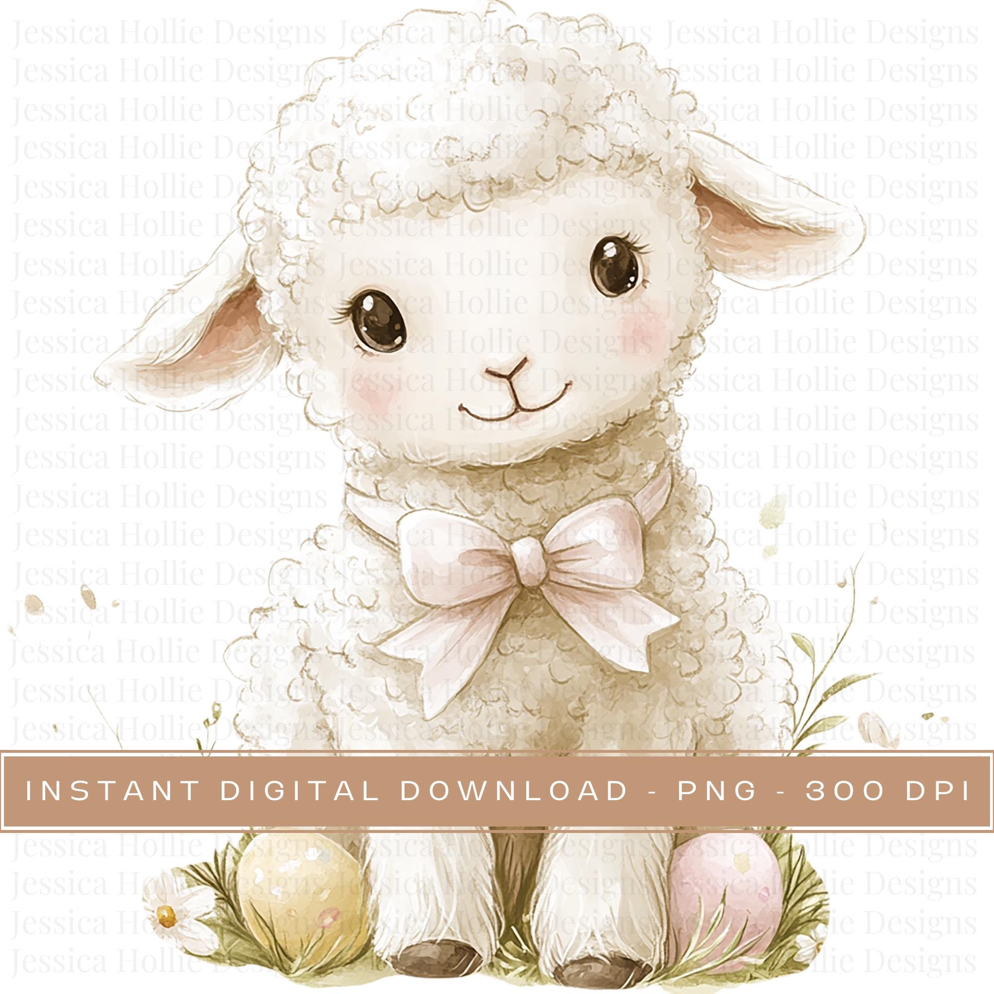 Baby Lamb Easter Png Bundle, Lamb Png File, Cute Lamb, Watercolour Lamb ...