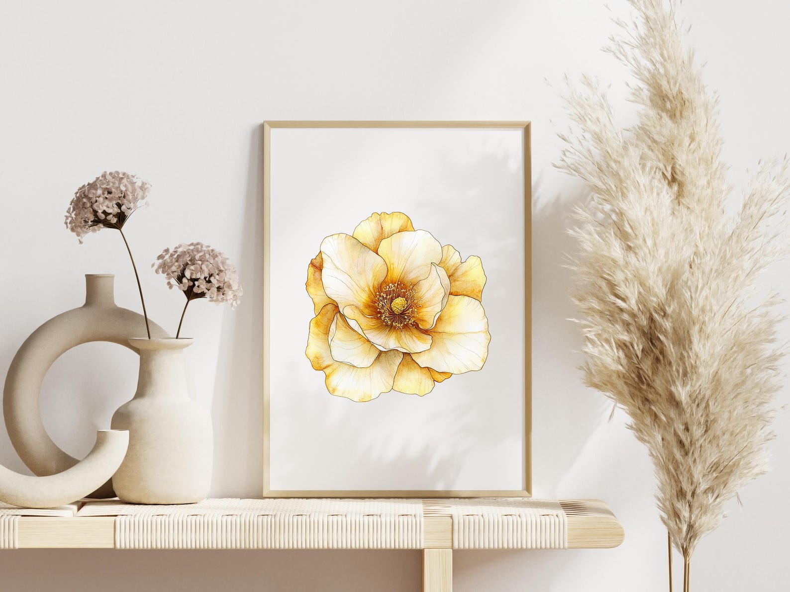 Yellow Abstract Flowers Clipart, Yellow Watercolour Flower, Flowers ...
