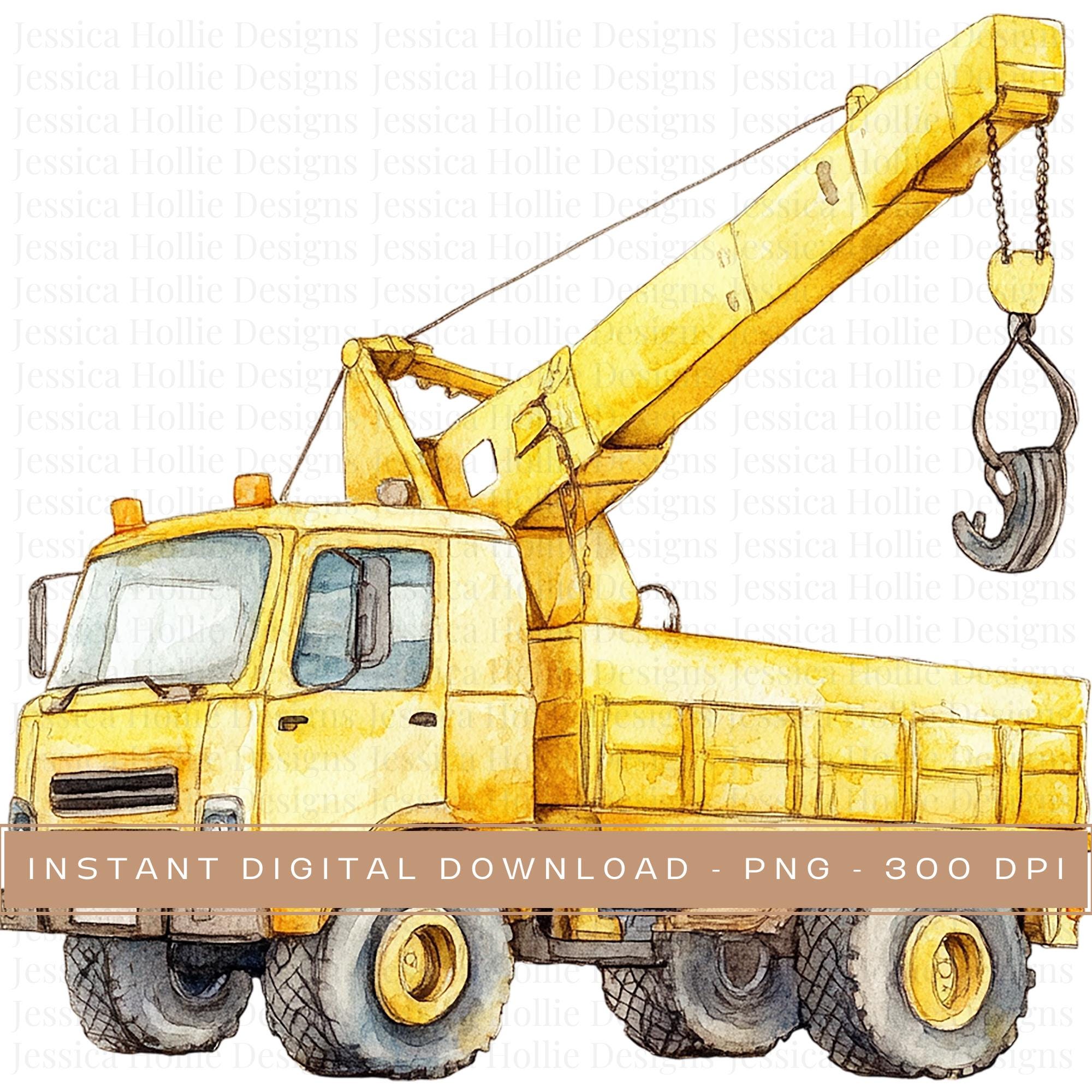 12 Files Watercolour Digger Construction Png, Construction Vehicles Png ...