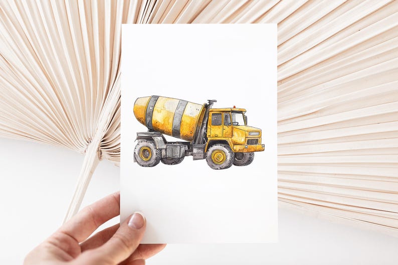 Watercolour Digger Construction Png, Construction Vehicles Png, Clipart ...