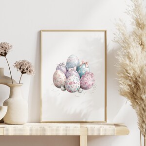 Floral Easter Egg Clipart, Watercolor Easter Egg Clipart, Gold Easter ...