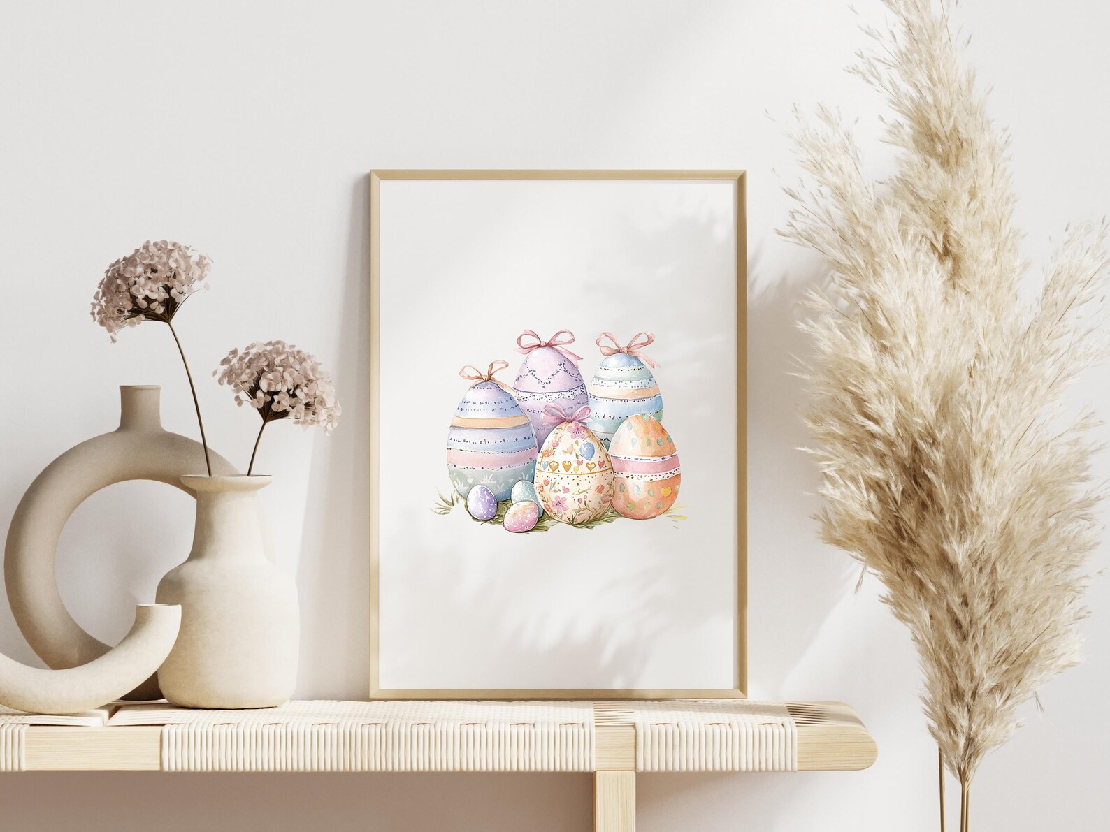Floral Easter Egg Clipart, Watercolor Easter Egg Clipart, Gold Easter ...