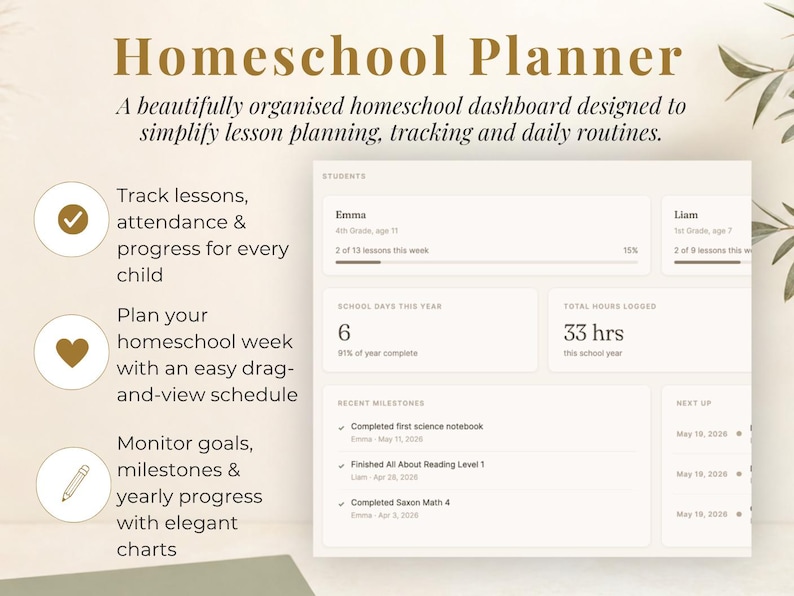 Homeschool Planner Digital Dashboard | Lesson Planner for Multiple Kids ...