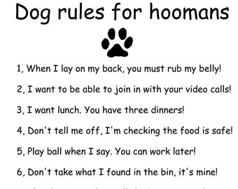 Dogs House Rules for Visitors - Etsy UK