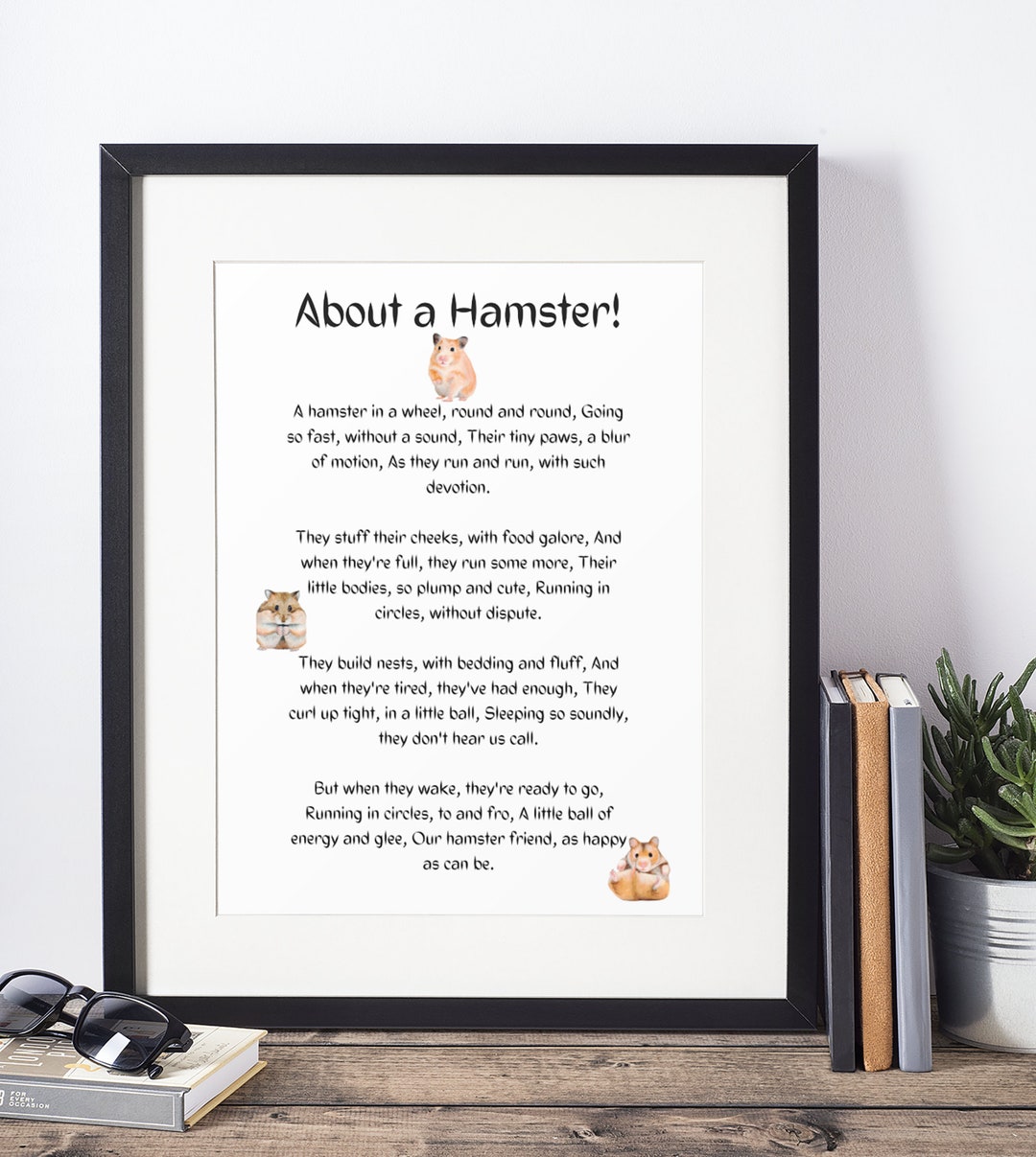 Hamster Poem. Printable Art, Pet Lover Present - Etsy