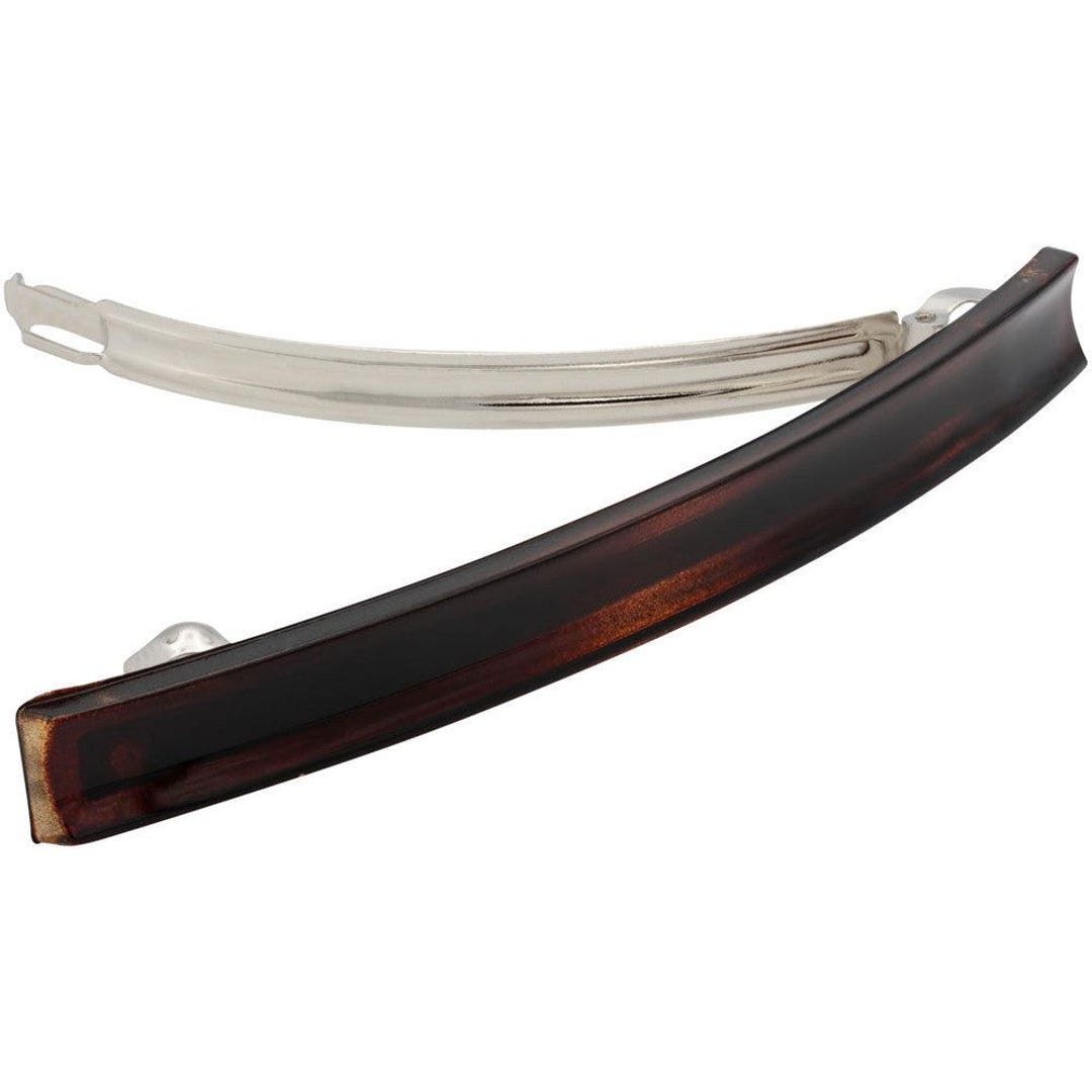 Tortoiseshell Barrette for Fine Hair: Long Skinny Hair Clip, Made in ...