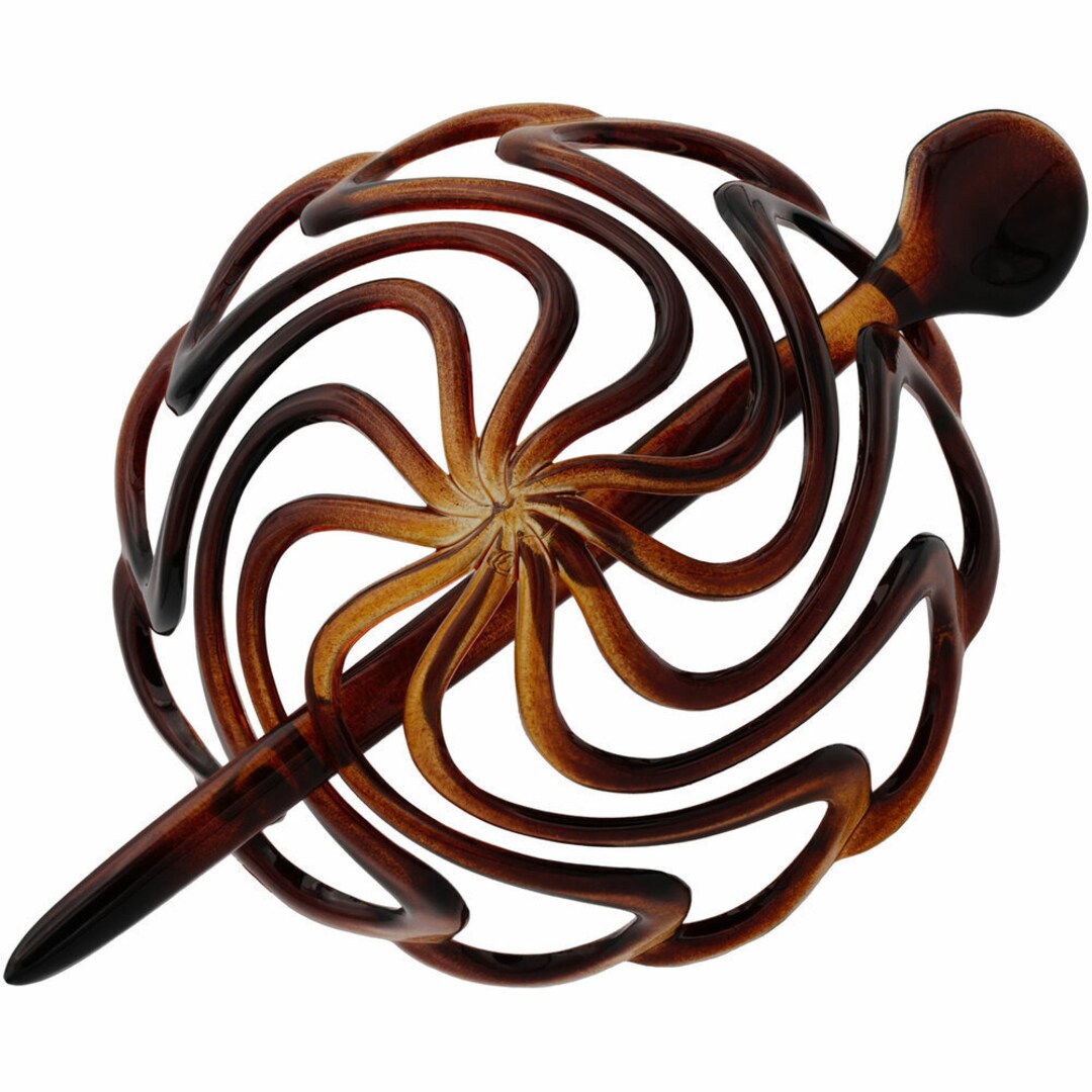 French Swirl Hair Bun Holder With Pin | Tortoiseshell & Black - Etsy