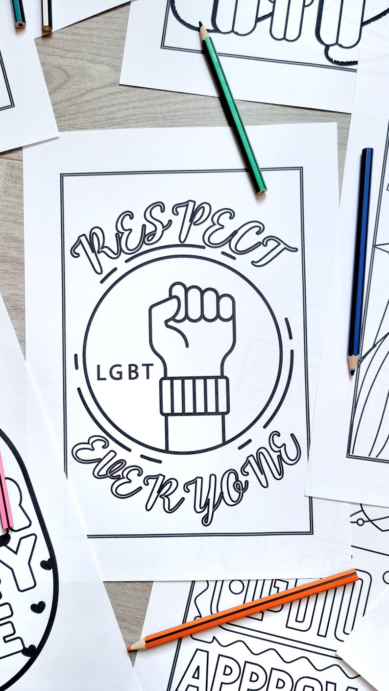 Printable LGBTQIA Colouring Book, A4 Size, Activity Book for Teenagers ...