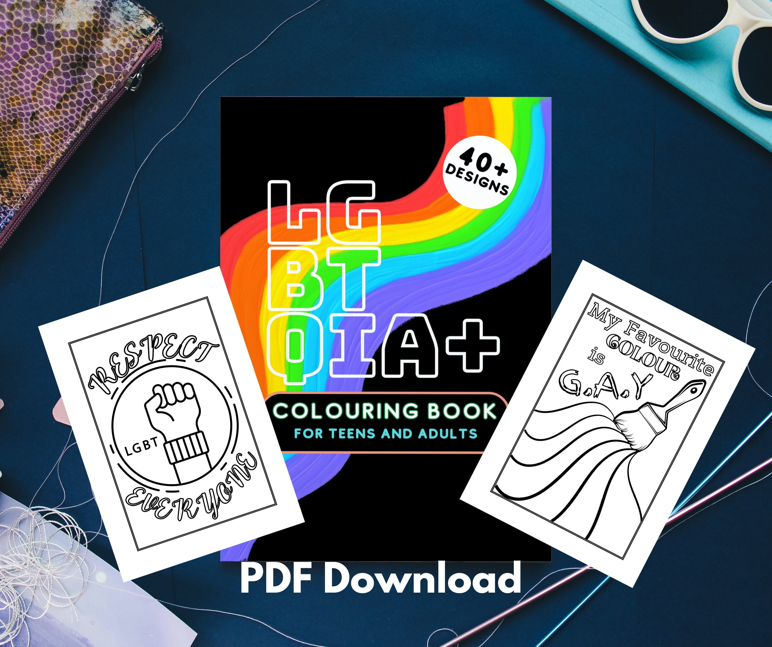 Printable LGBTQIA Colouring Book, A4 Size, Activity Book for Teenagers ...