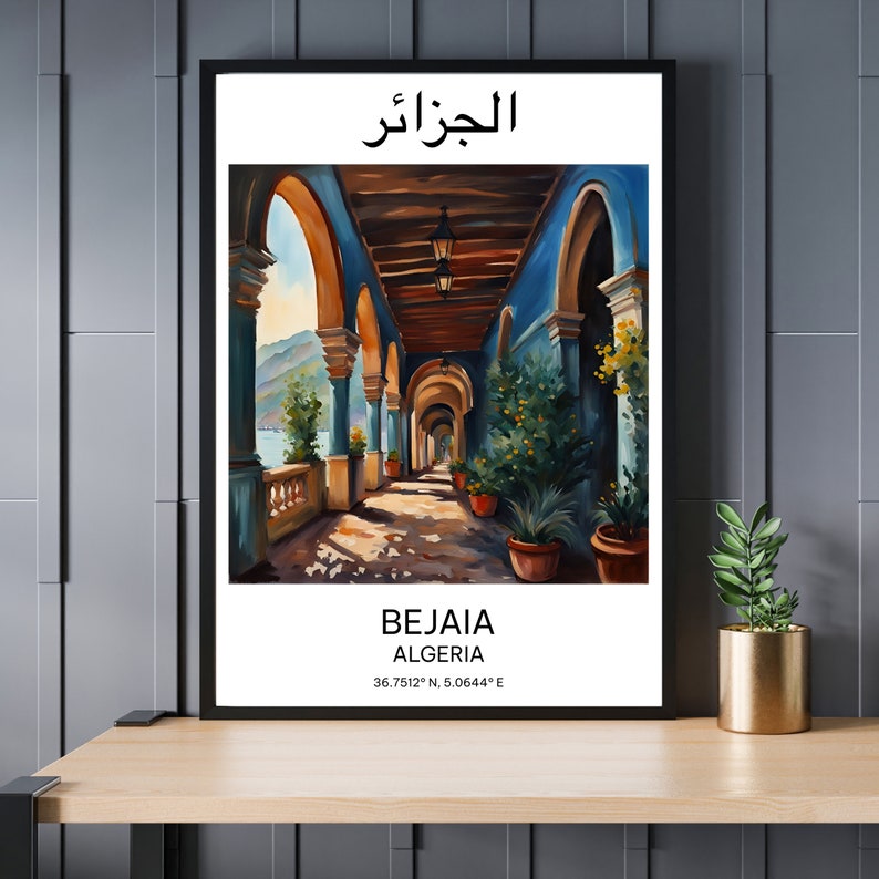 Travel Poster of Bejaia, Digital Download, Algeria Painting, Birthday ...