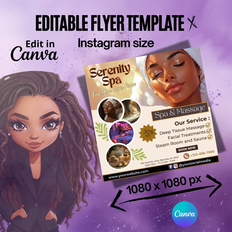 Spa Business Flyer, Relaxation Spa Flyer Template, Body Treatments ...