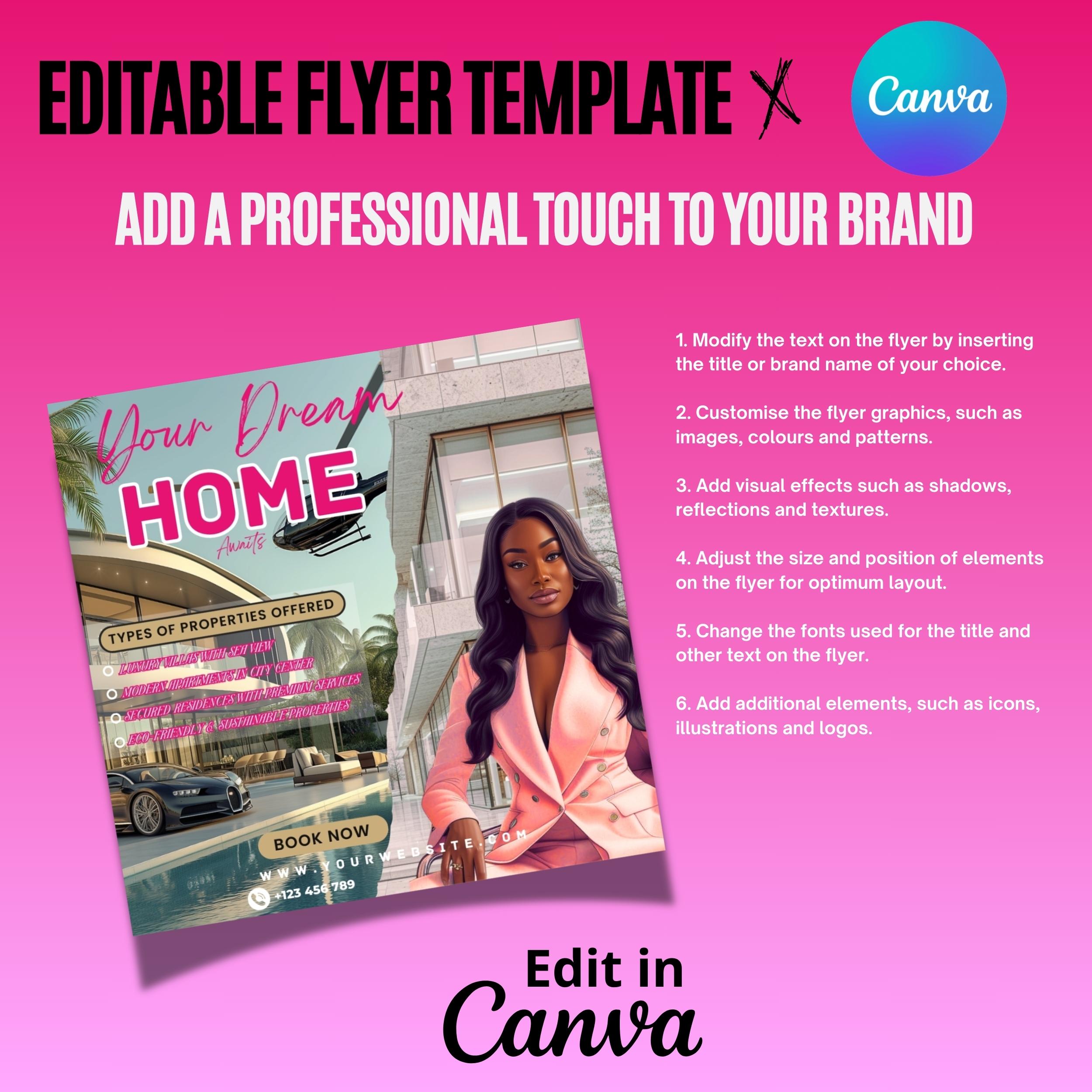 Real Estate Flyer Template, DIY Flyer Template Design, Real Estate ...