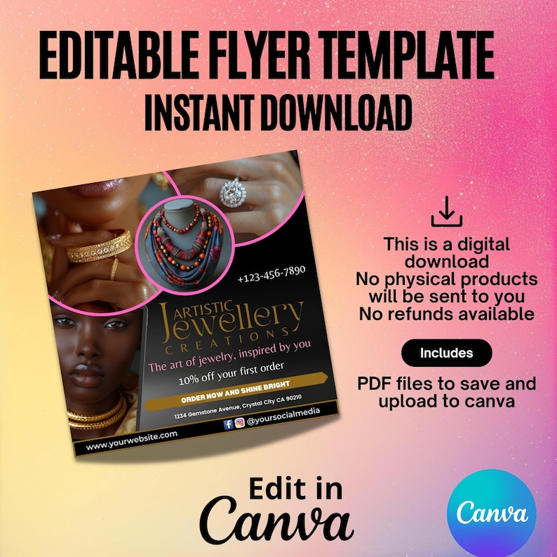 Editable Jewelry Shop Flyer, Jewelry Store Flyer, Download and ...