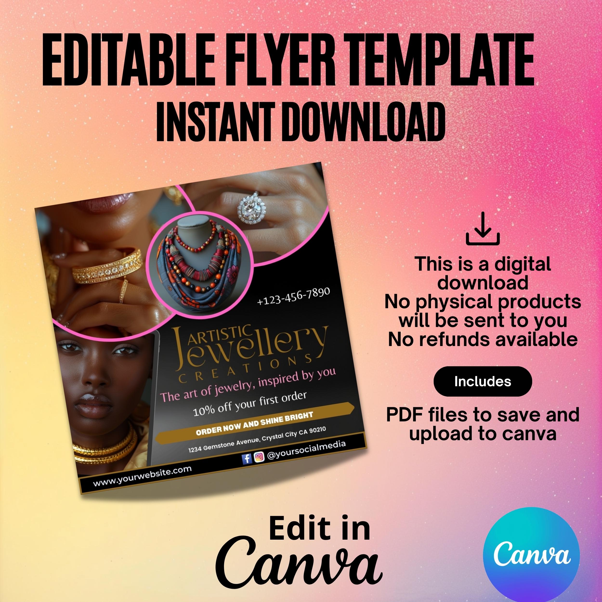 Editable Jewelry Shop Flyer, Jewelry Store Flyer, Download and ...