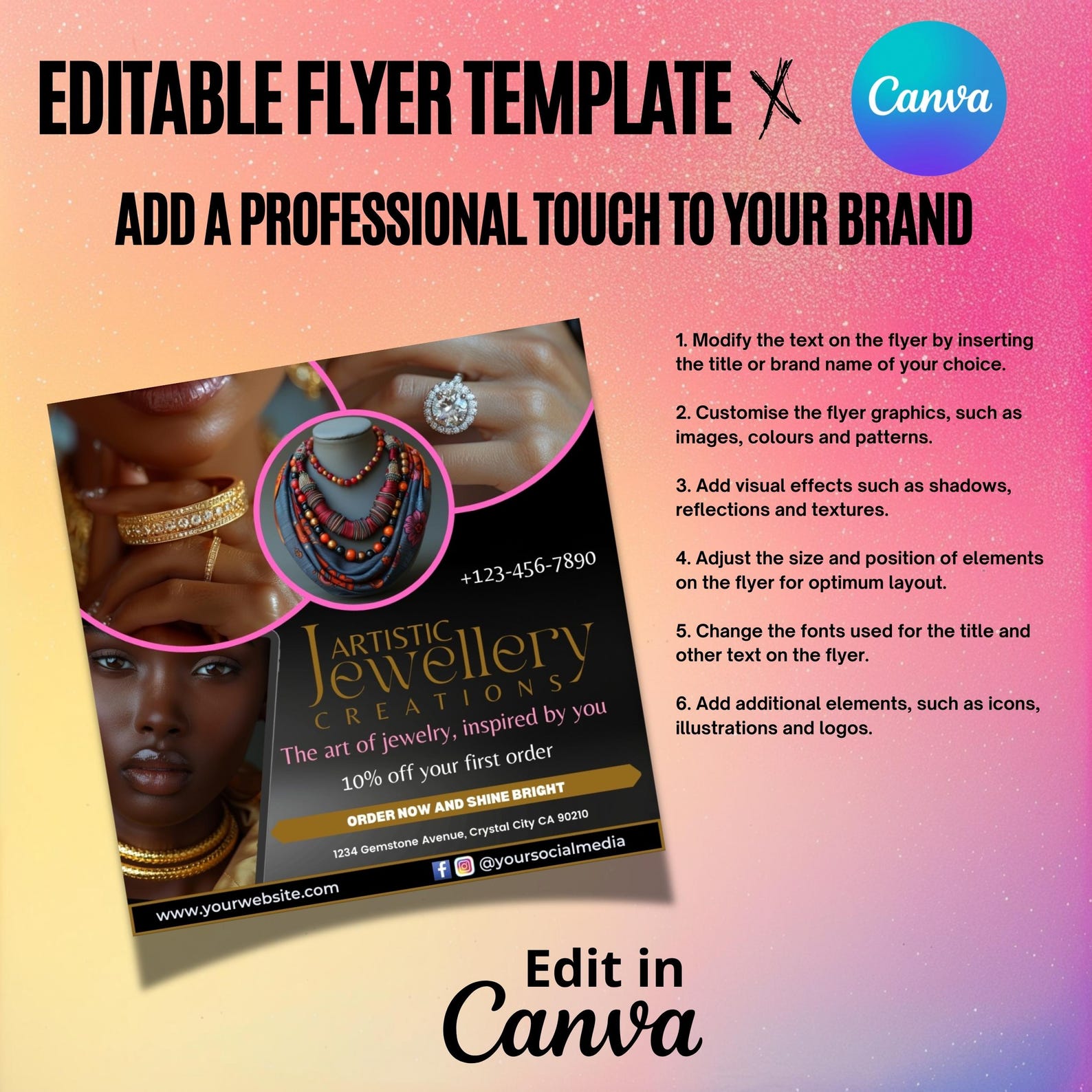 Editable Jewelry Shop Flyer, Jewelry Store Flyer, Download and ...