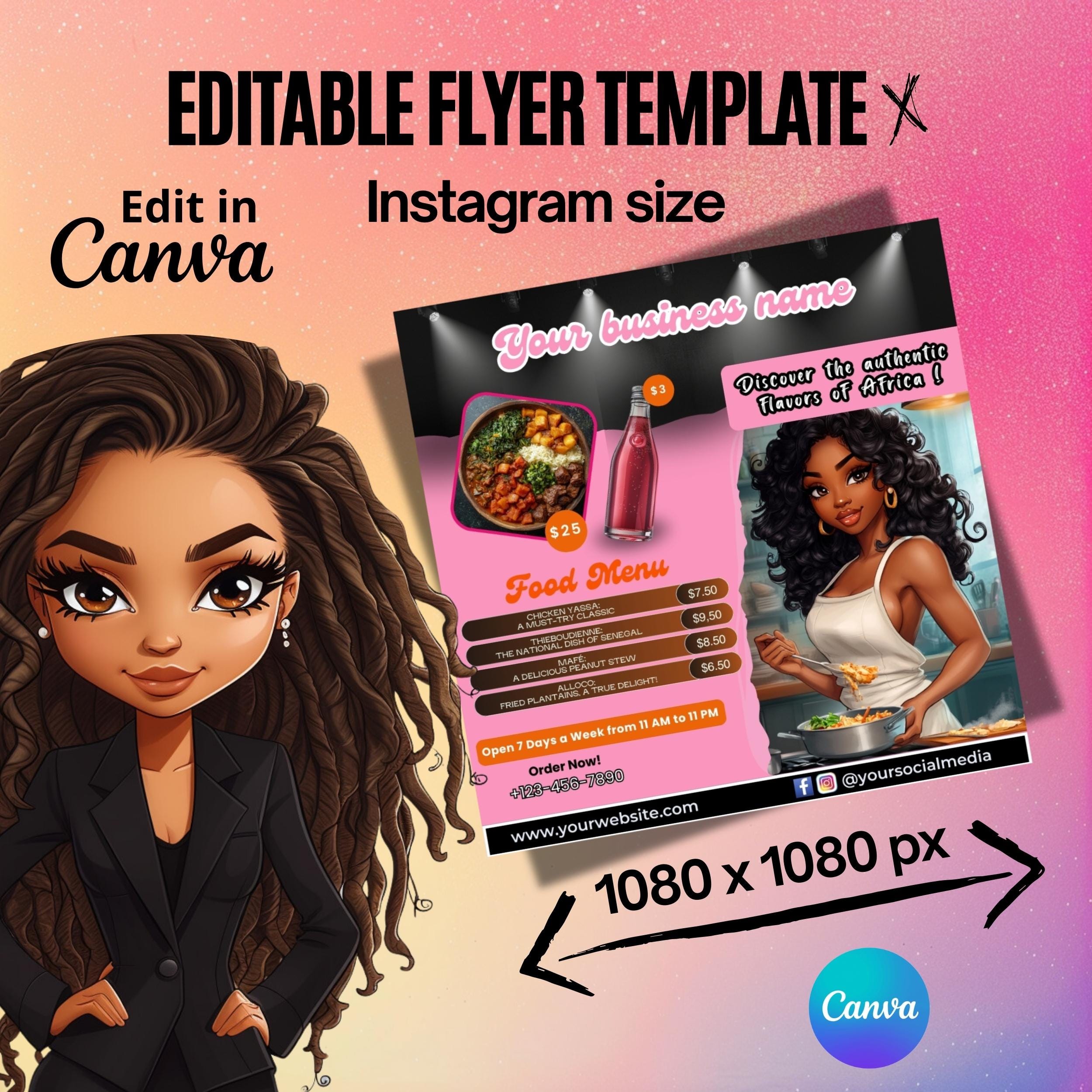 DIY African Restaurant Flyer Template, African Cuisine Flyer ...