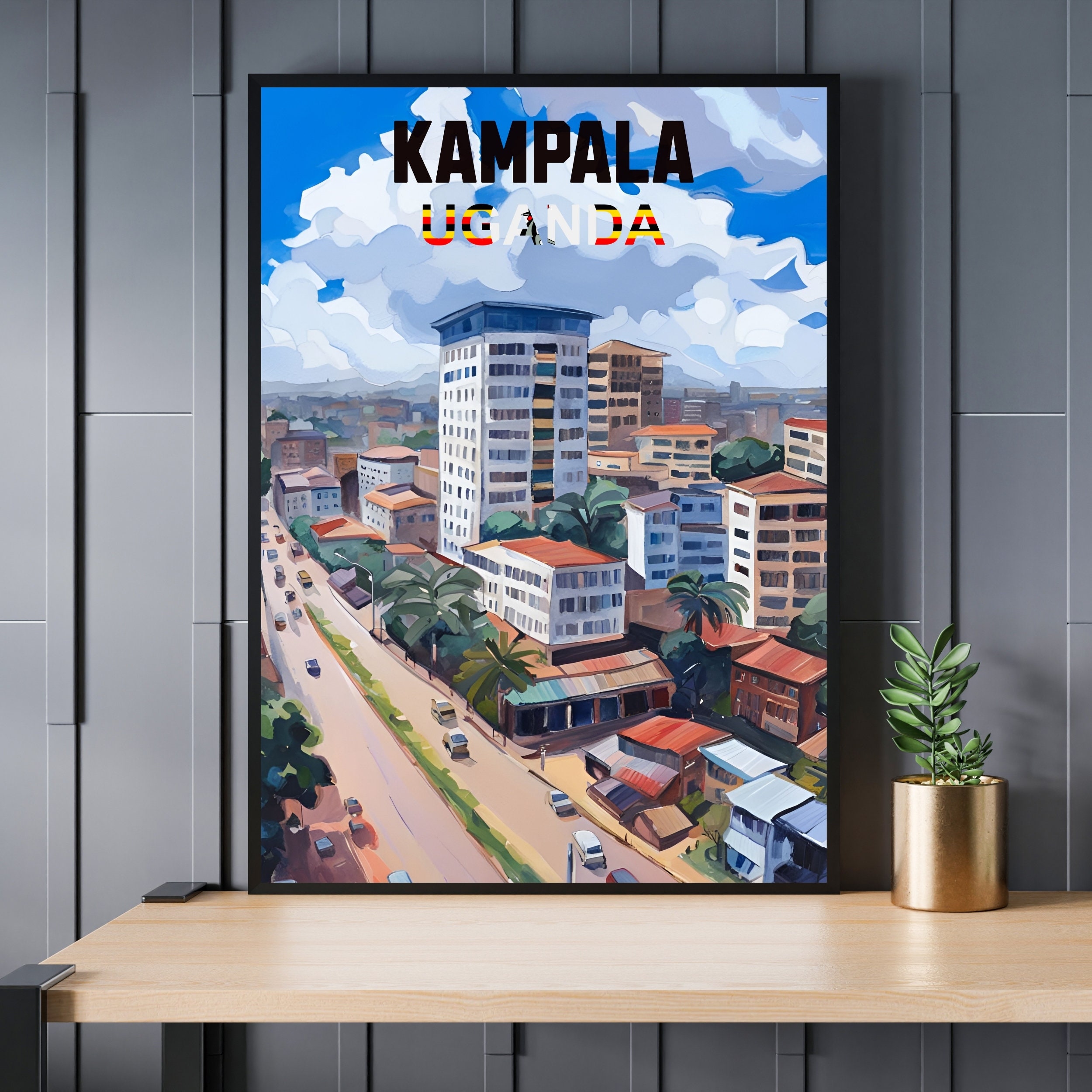 Kampala Digital Poster, Uganda Printable Art, Unique Digital Gift ...