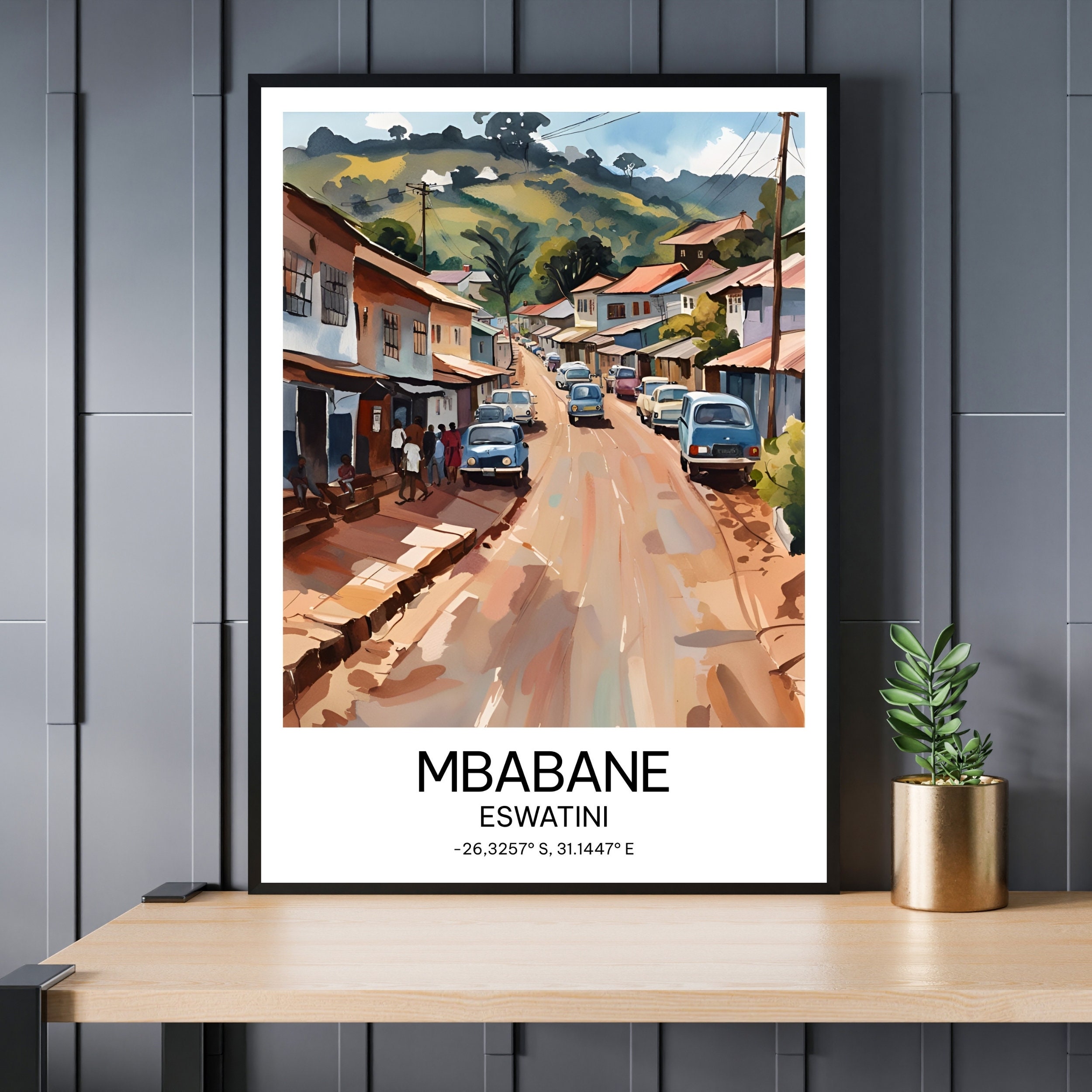 Mbabane City View Poster, Eswatini Wall Decoration, Digital ...