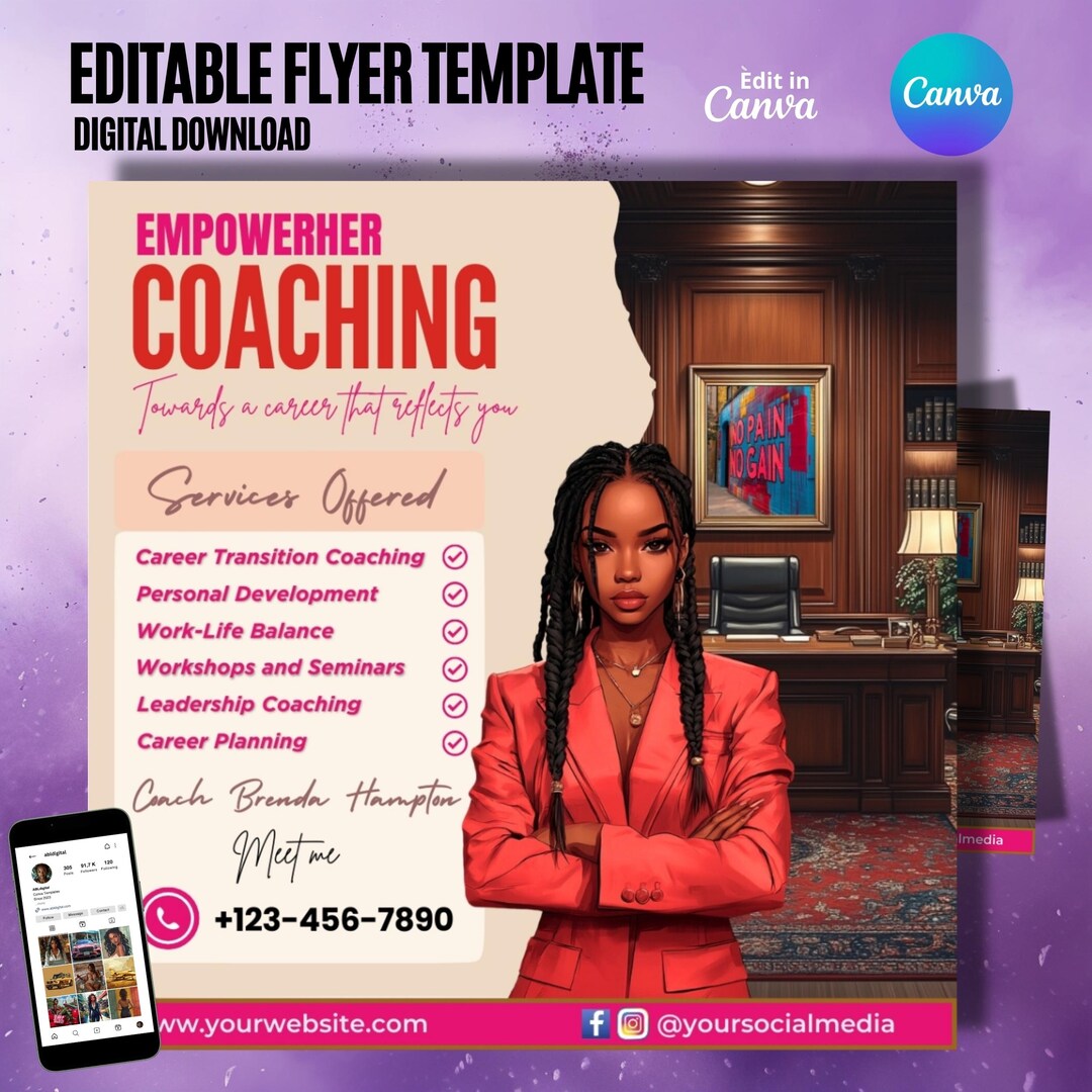 DIY Flyer Template Design, Business Coach Flyer, Coaching Template ...