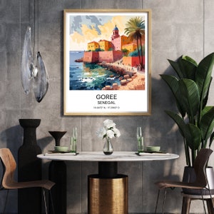 Senegal Printable Digital Download, Goree Island in Gouache Style ...