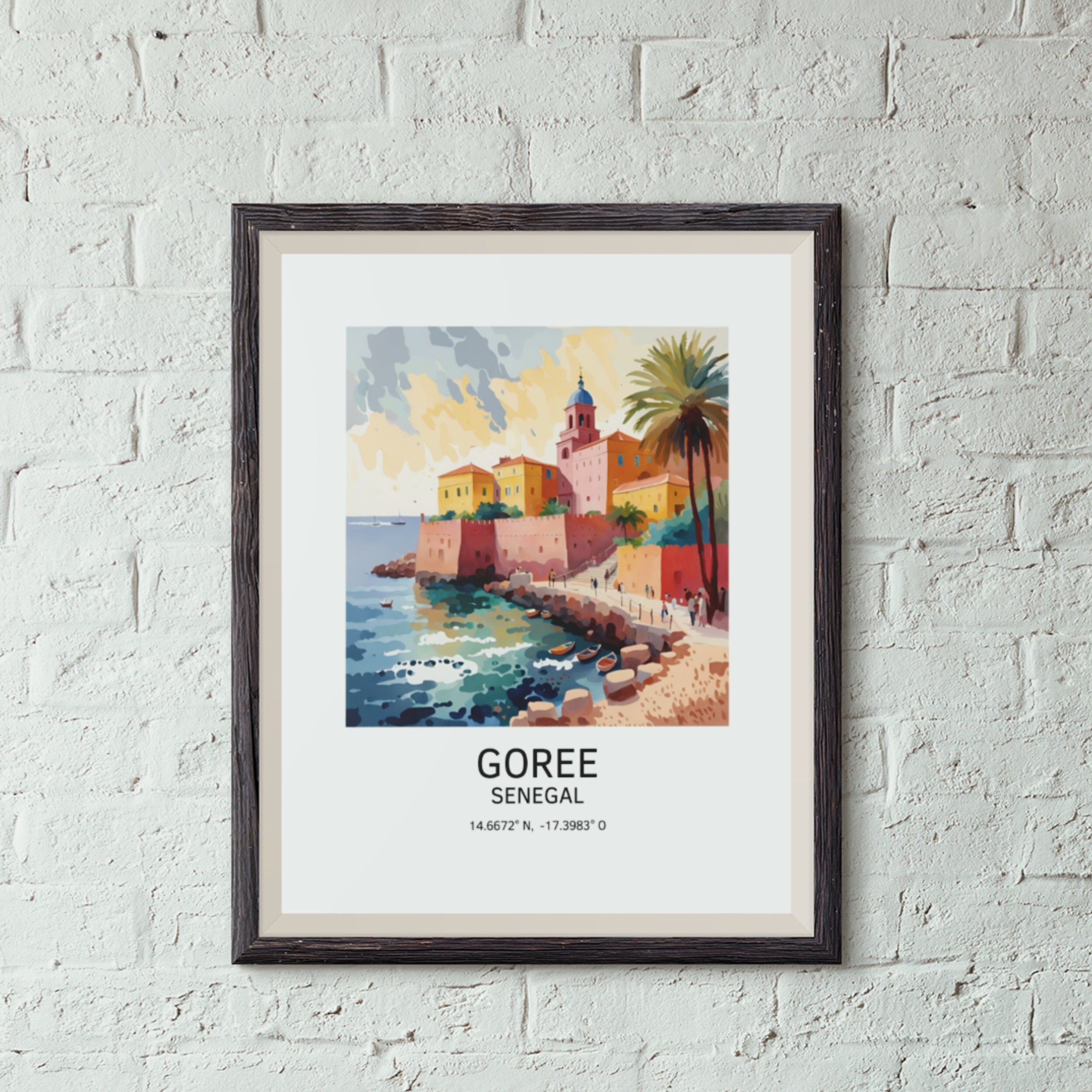 Senegal Printable Digital Download Goree Island in Gouache - Etsy
