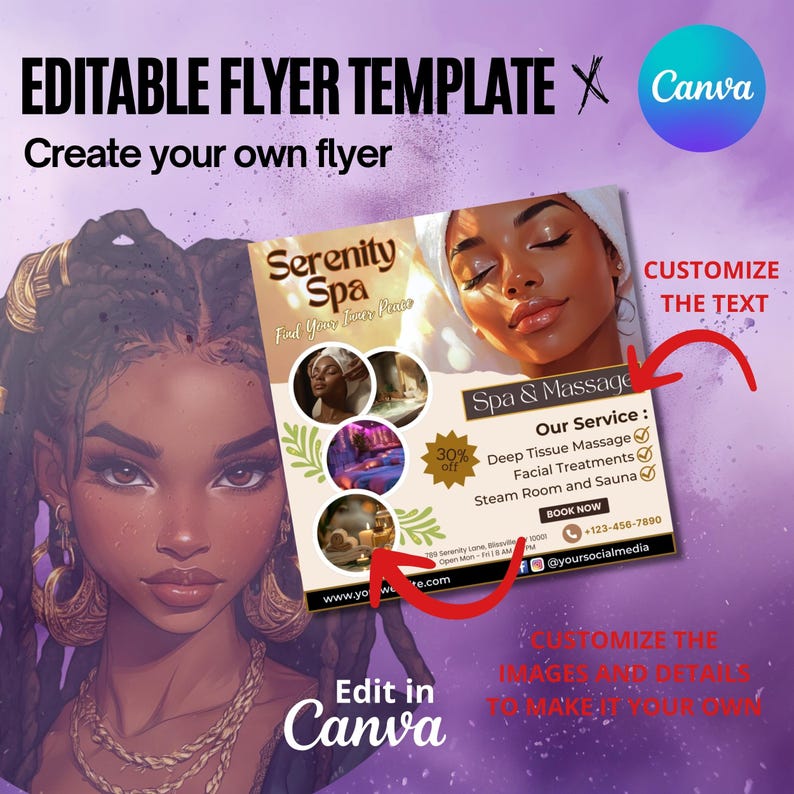 Spa Business Flyer, Relaxation Spa Flyer Template, Body Treatments ...