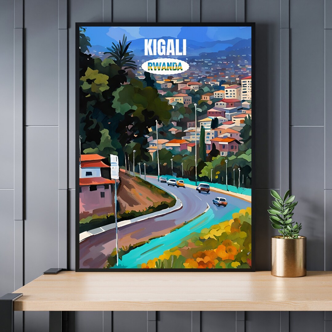 Downloadable Rwanda Art, Colorful Kigali Urban Artwork, Printable ...