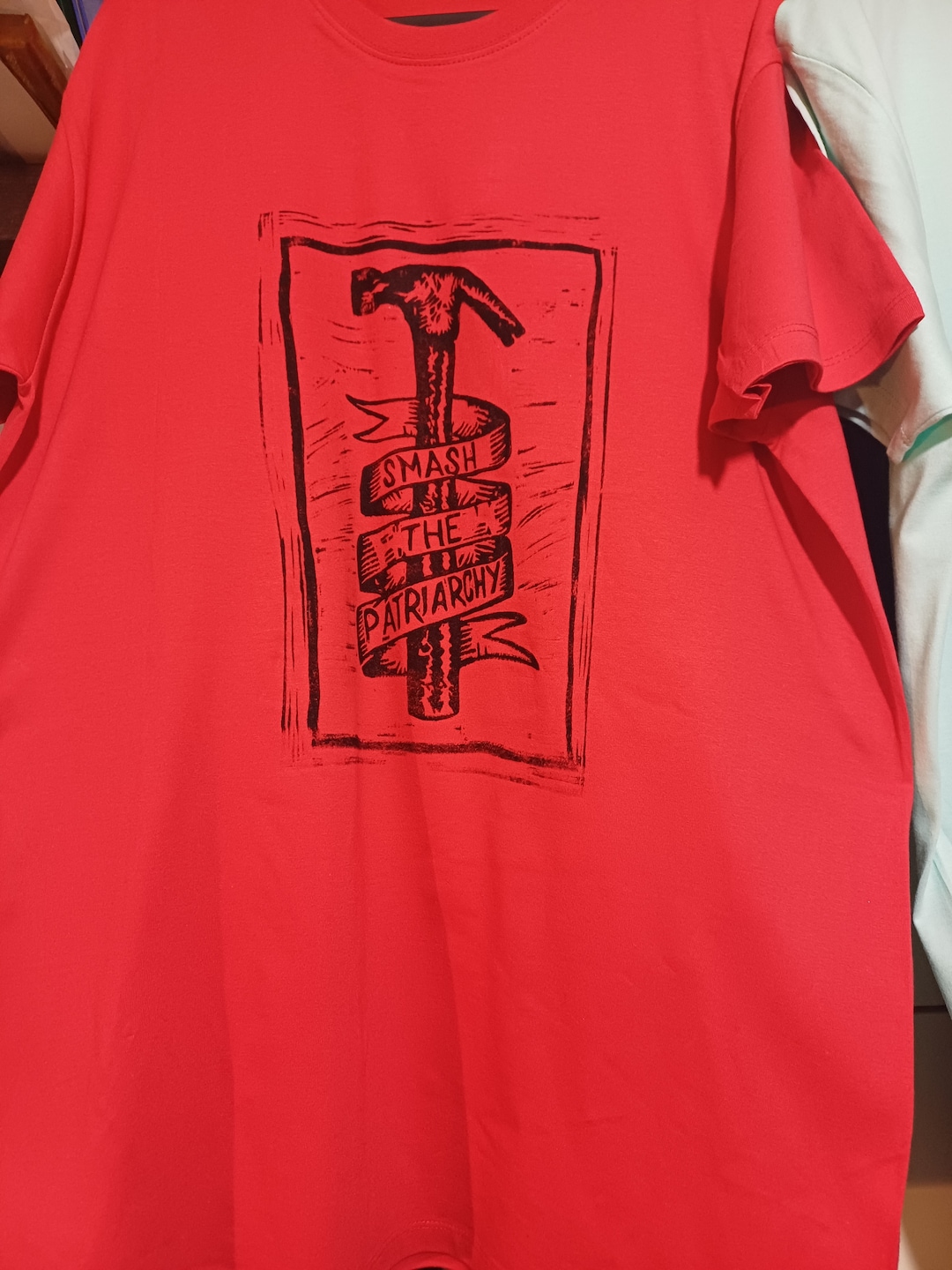 Linoprint T-shirt, Size L, Smash, Speedball Fabricink on Cotton T-shirt ...