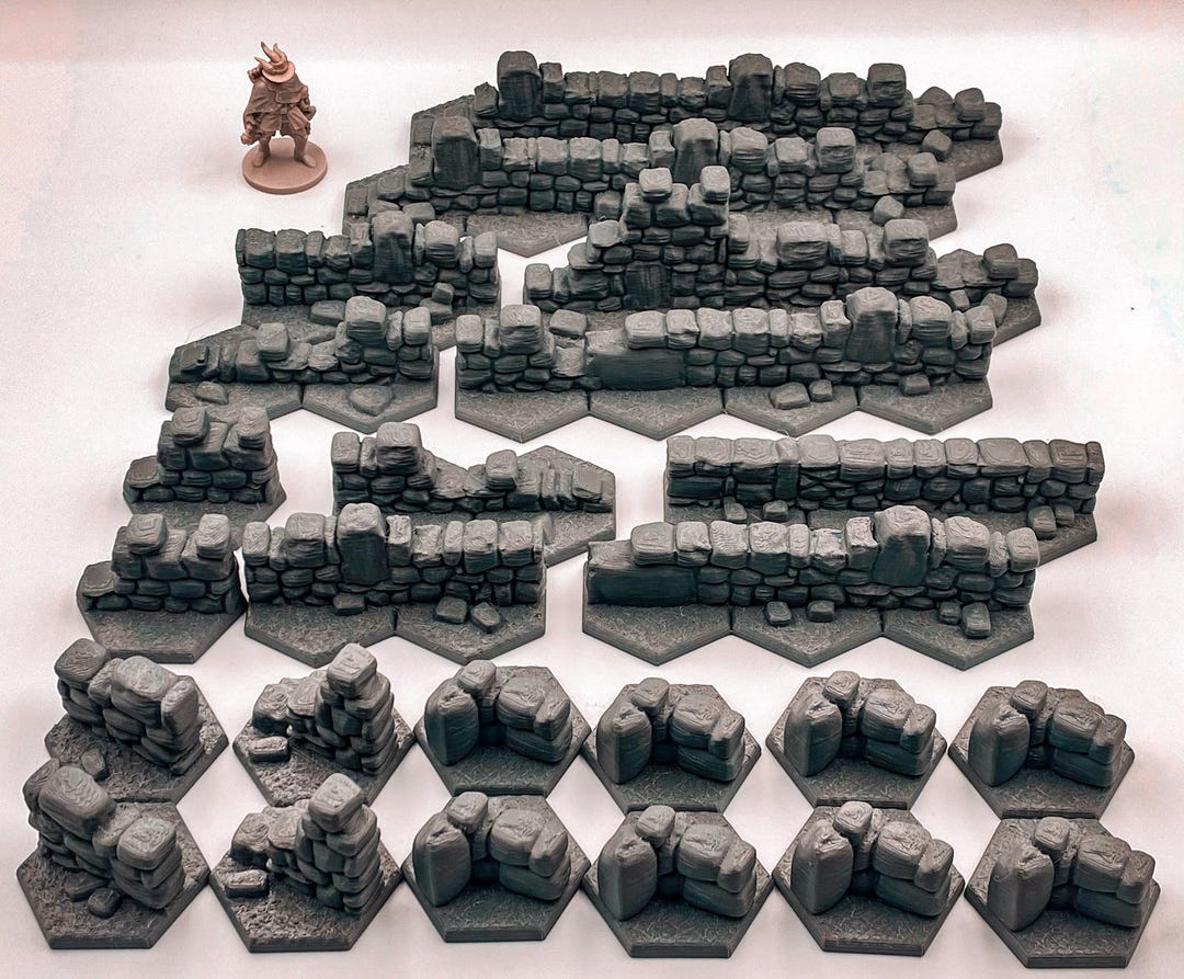 3D Printed Stone Walls and Doors Set | Gloomhaven Frosthaven D&D ...