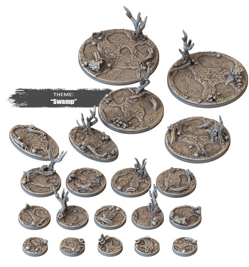 Epic Swamp Bases for Ttrpgs: Swamp themed Bases, Customizable, 3d ...
